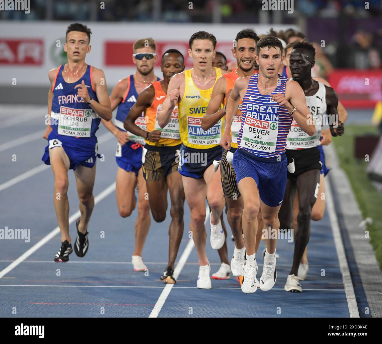 Patrick Dever of Great Britain competing in the men’s 10.000m final at the European Athletics ...