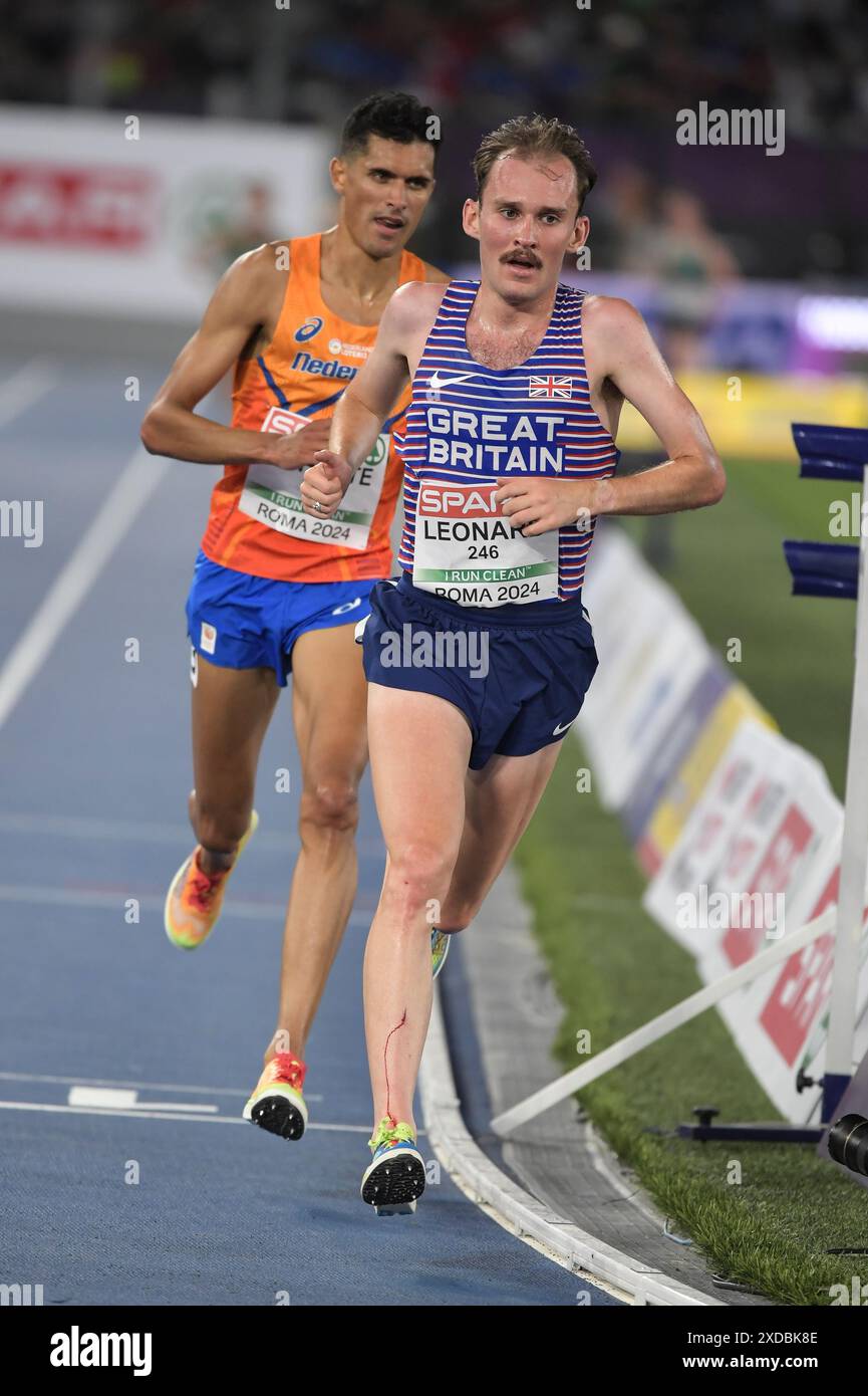 Rory Leonard of Great Britain competing in the men’s 10.000m final at ...