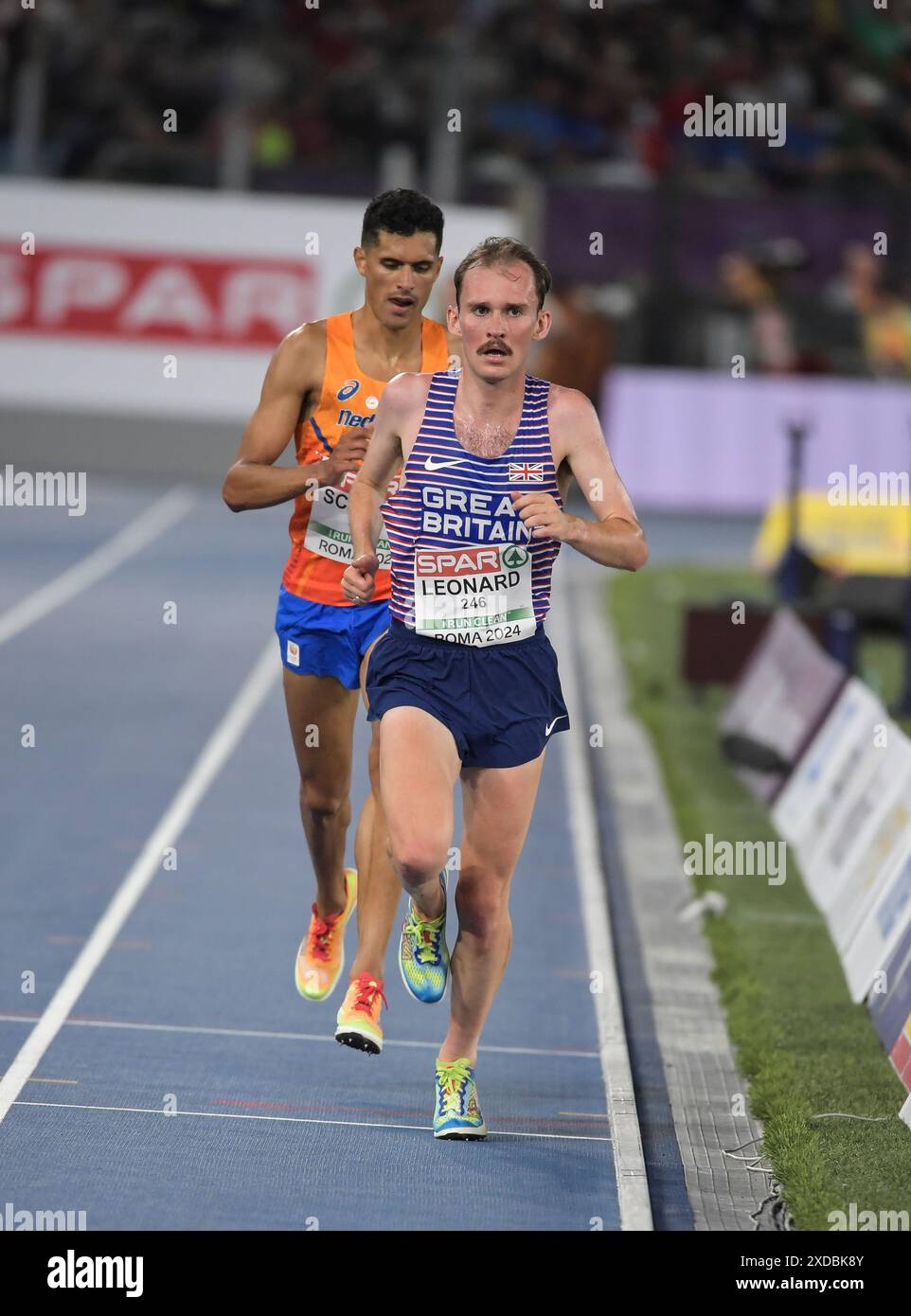Rory Leonard of Great Britain competing in the men’s 10.000m final at ...