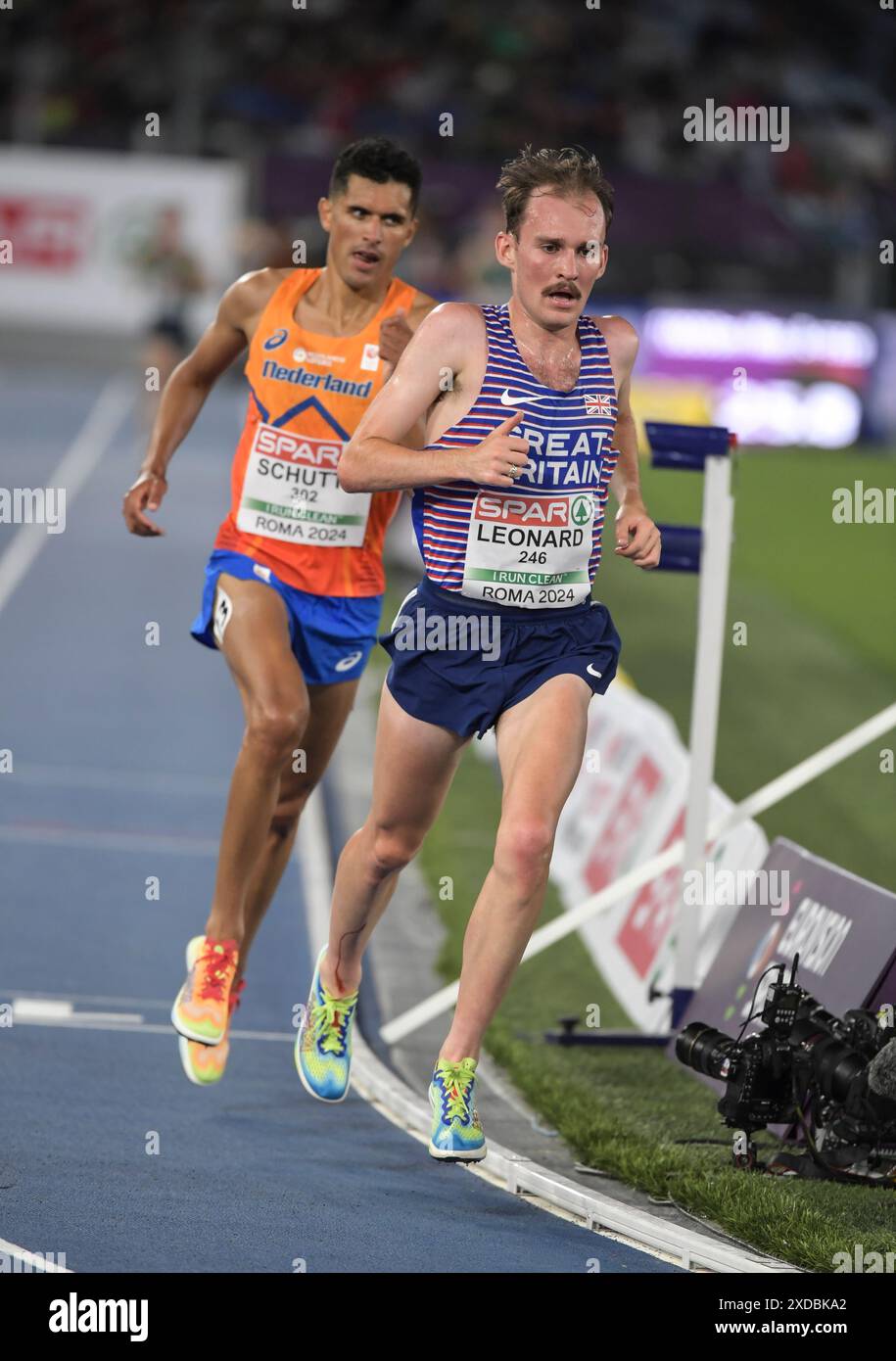 Rory Leonard of Great Britain competing in the men’s 10.000m final at ...