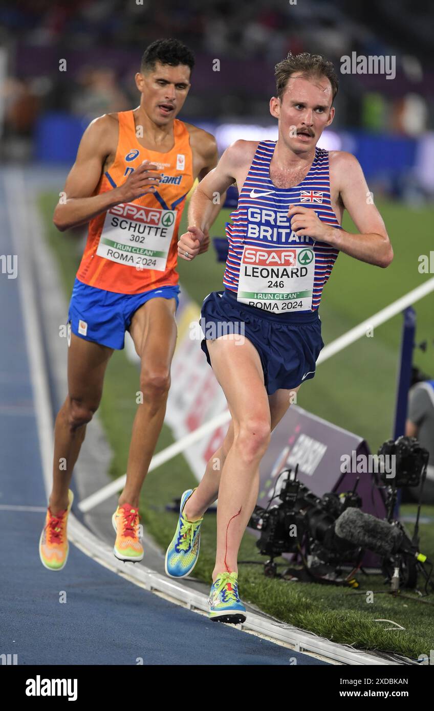 Rory Leonard of Great Britain competing in the men’s 10.000m final at ...