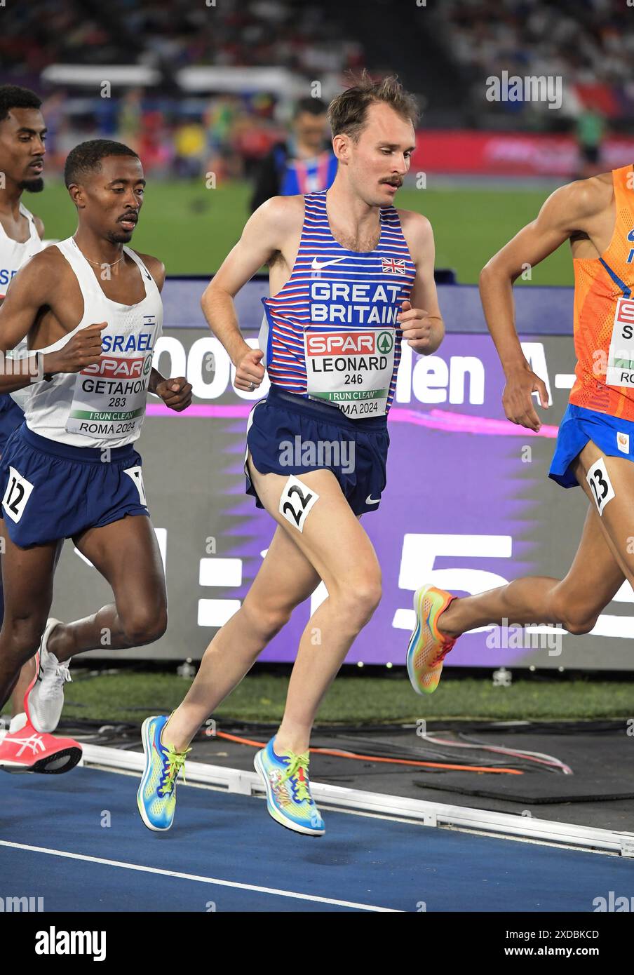 Rory Leonard of Great Britain competing in the men’s 10.000m final at ...