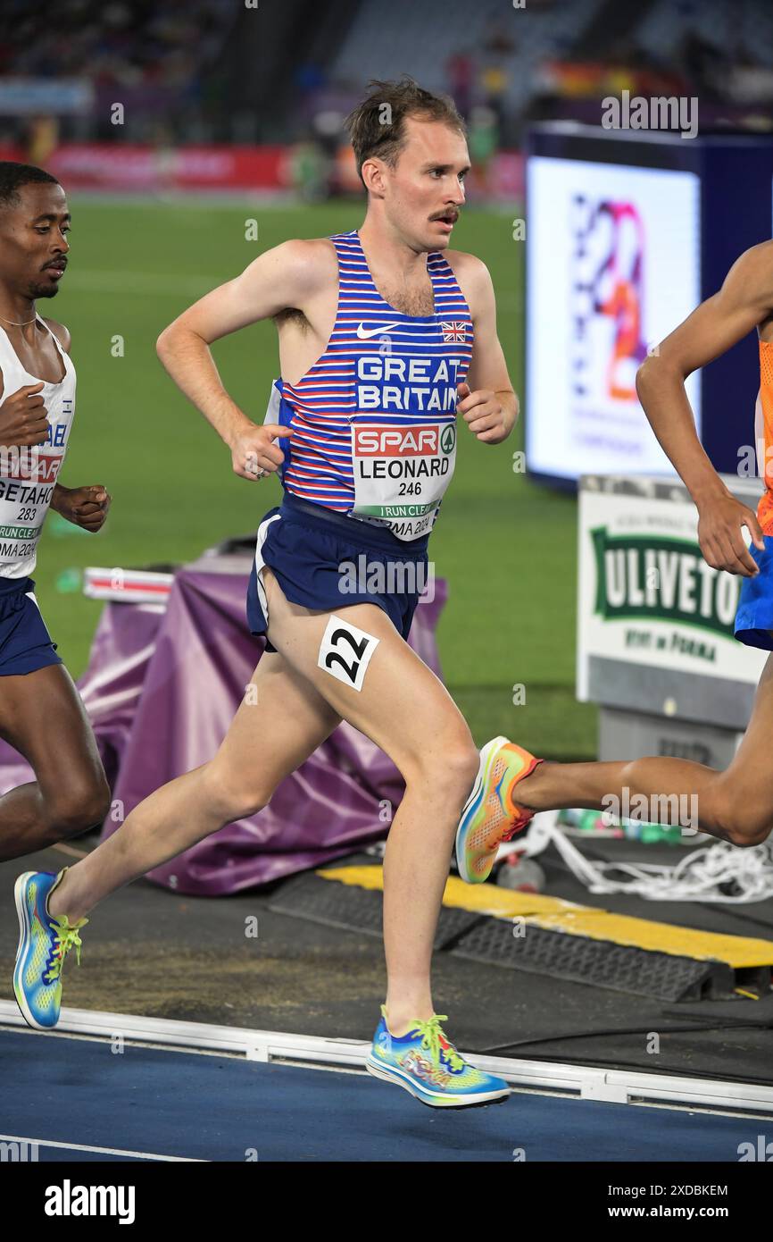 Rory Leonard of Great Britain competing in the men’s 10.000m final at ...