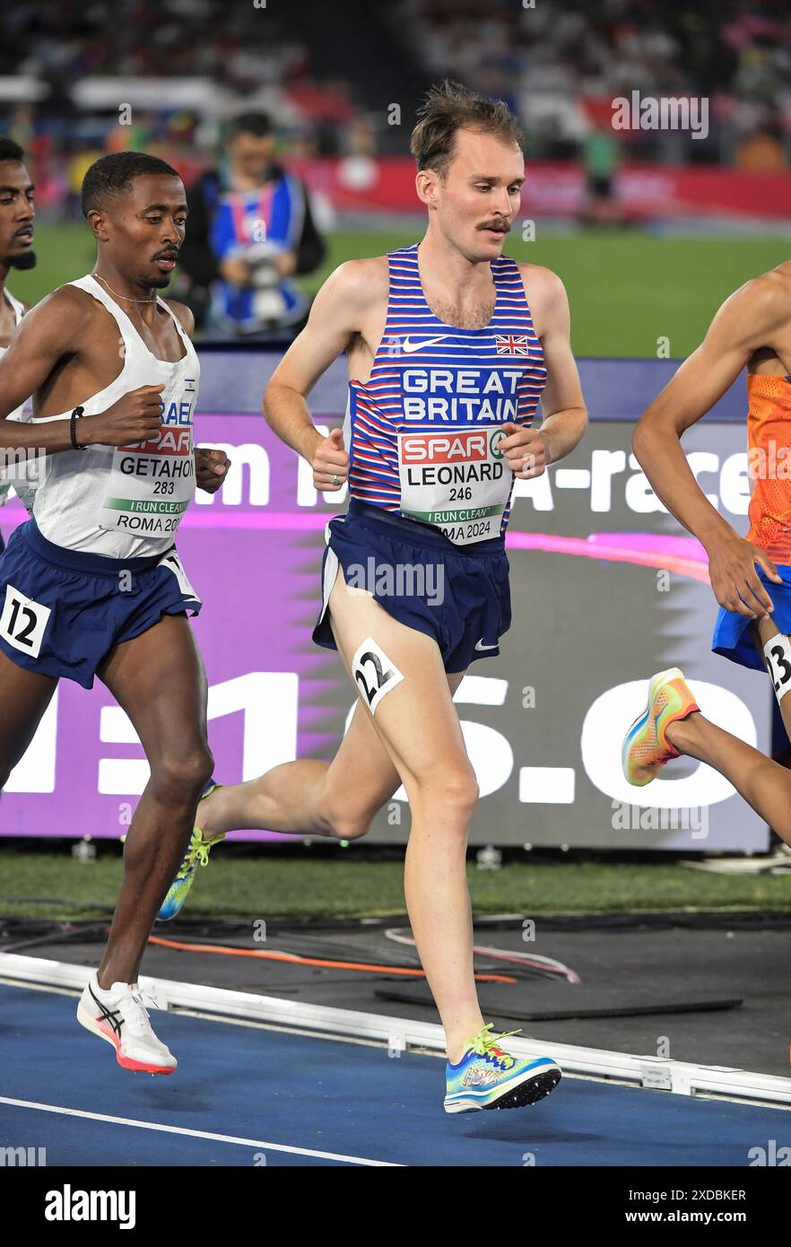 Rory Leonard of Great Britain competing in the men’s 10.000m final at ...