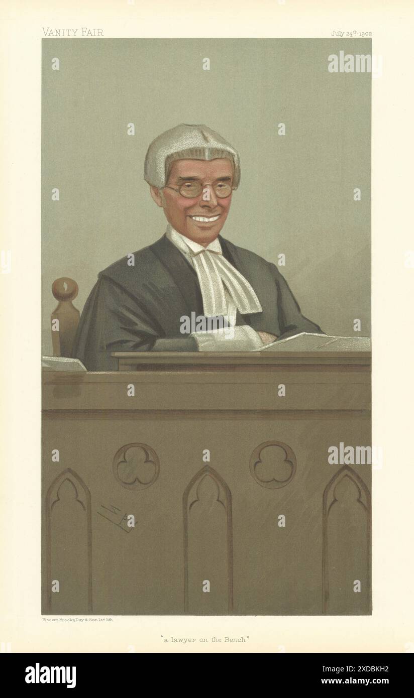 VANITY FAIR SPY CARTOON Sir Joseph Walton 'a lawyer on the Bench ...