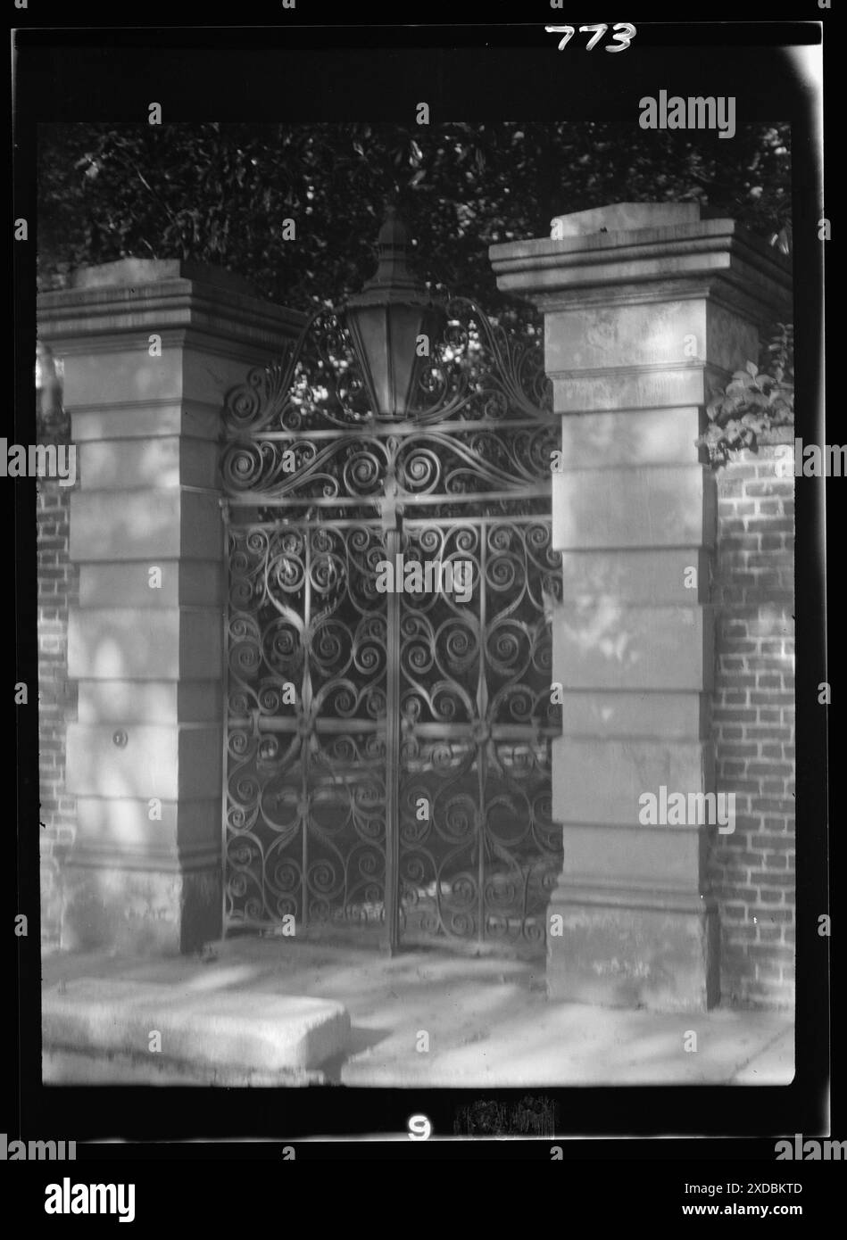 Wrought iron gate, [Christopher Werner's Sword Gate at 32 Legare Street ...