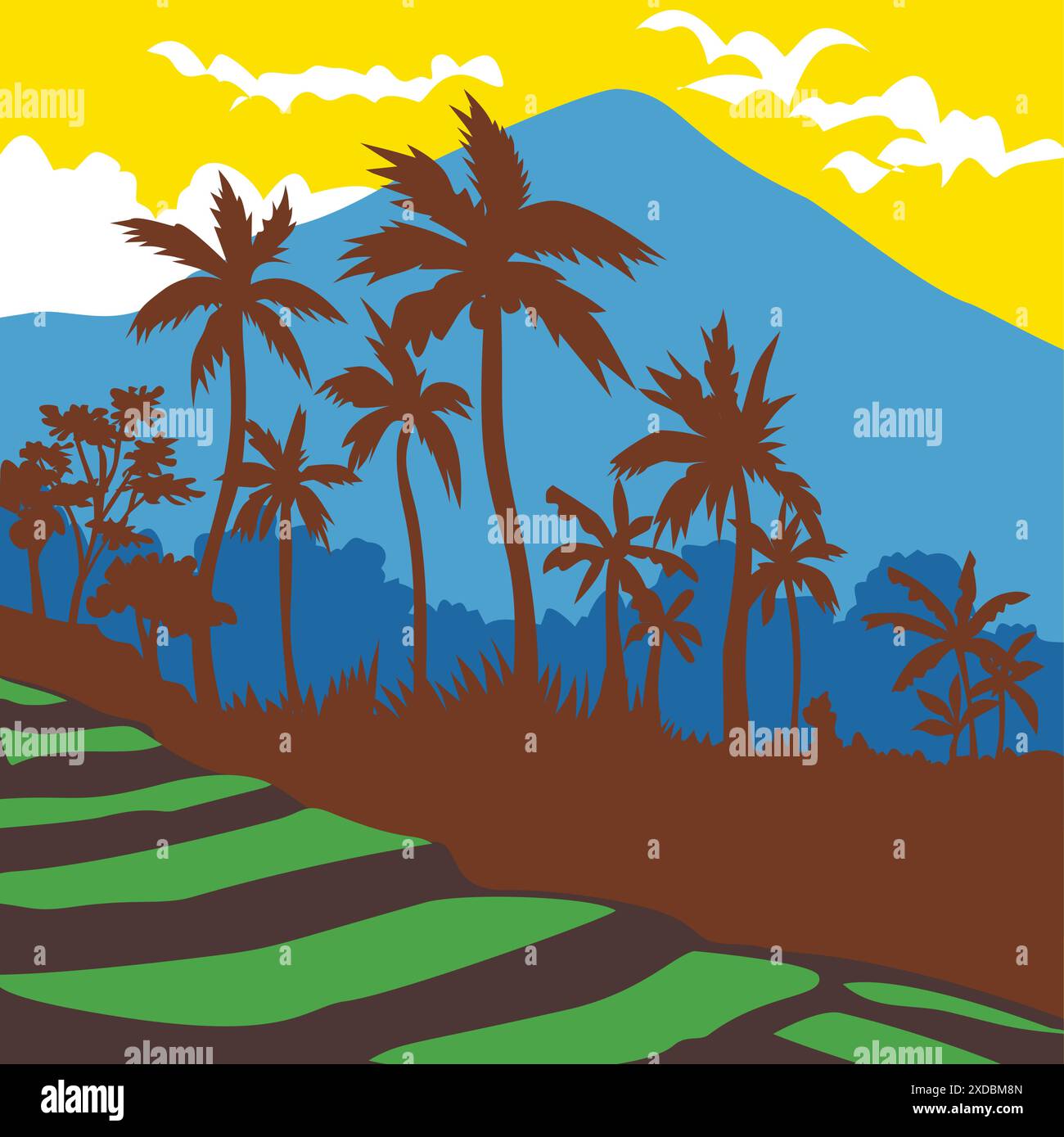 Bali rice fields Stock Vector Images - Alamy