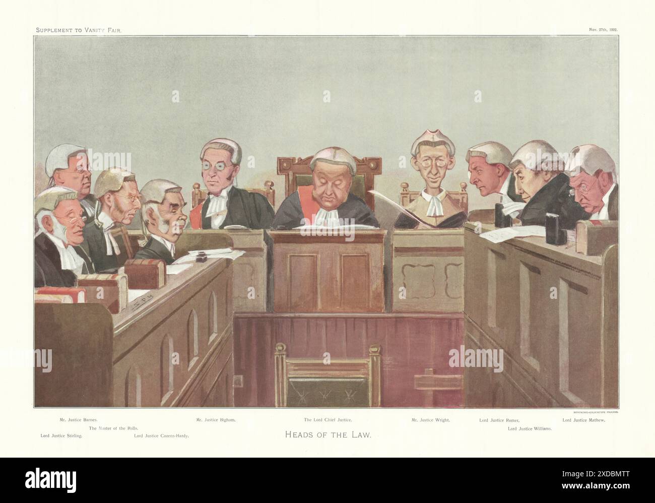 VANITY FAIR SPY CARTOON FOLIO 'Heads of the Law'. Senior Judges 1902 ...