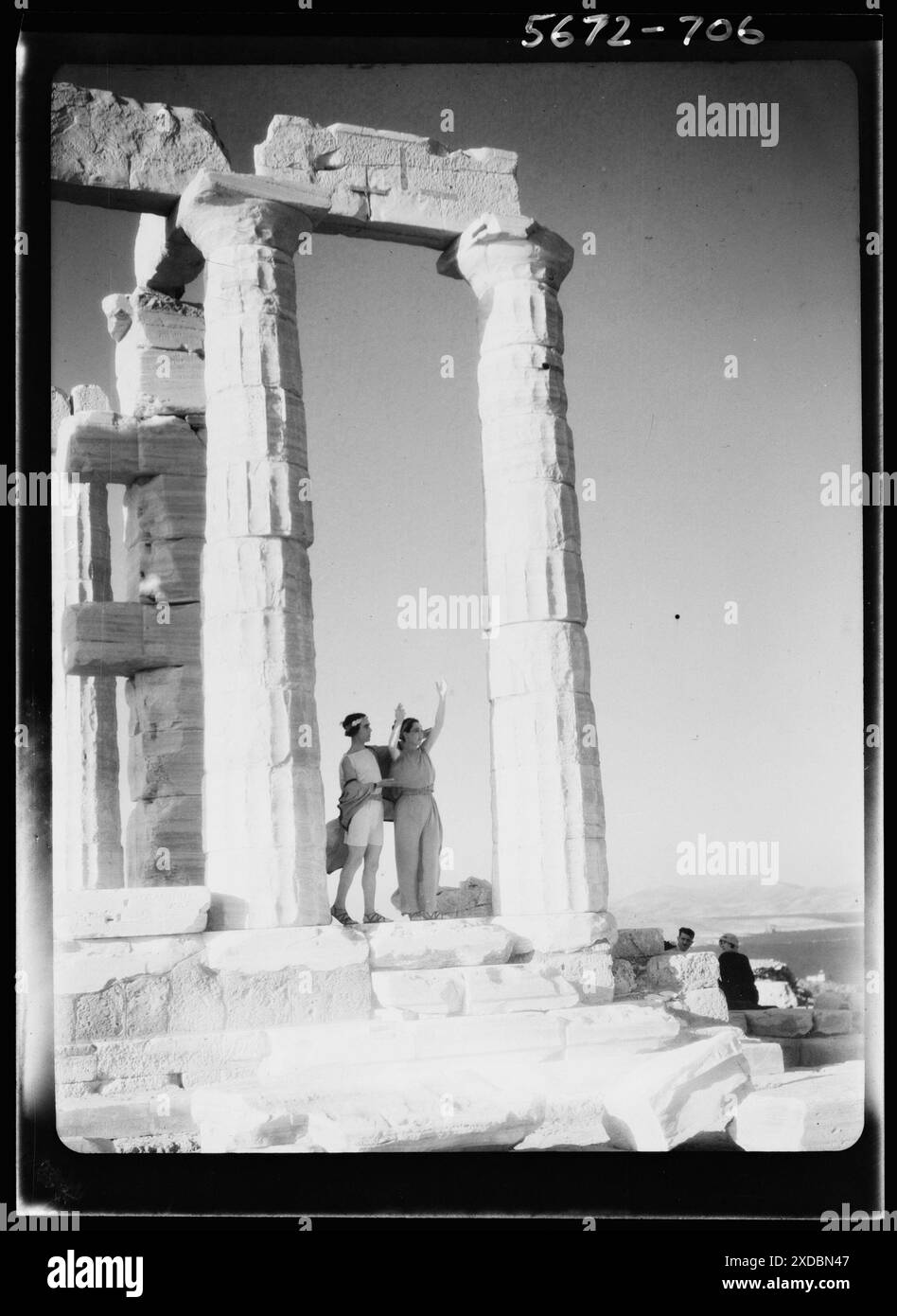 Kanellos dance group at ancient sites in Greece. Genthe photograph ...