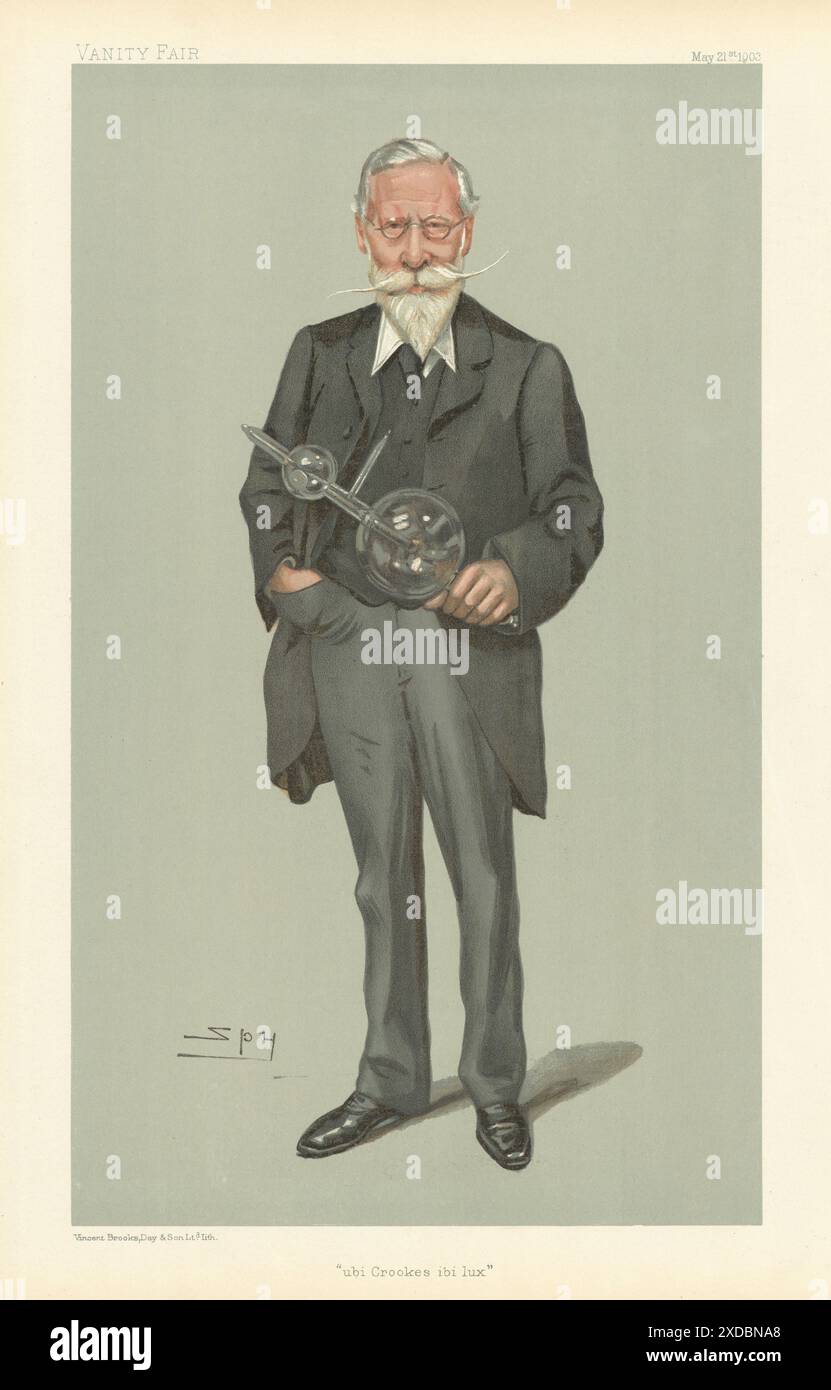 VANITY FAIR SPY CARTOON Sir William Crookes 'ubi Crookes ibi lux ...