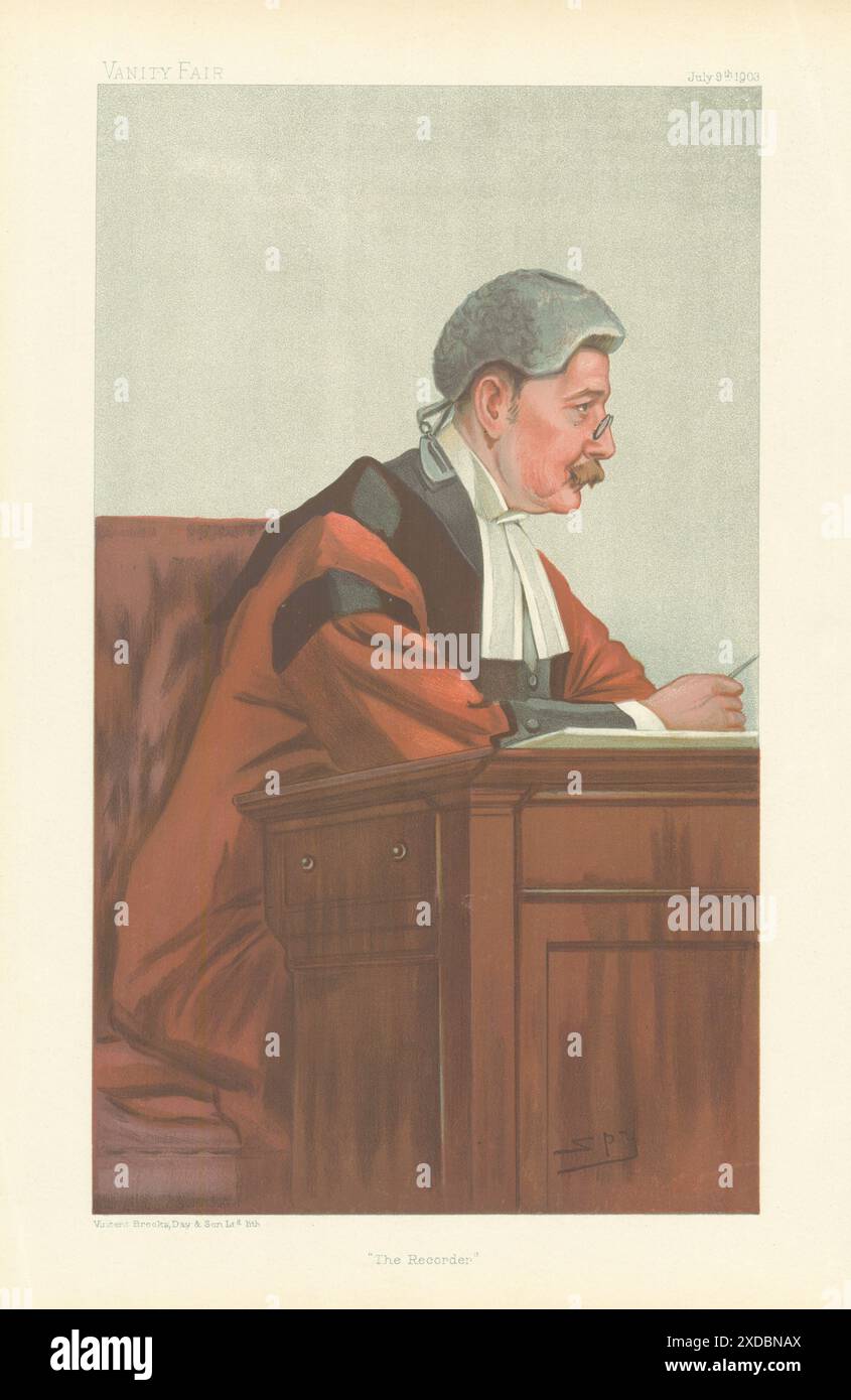 VANITY FAIR SPY CARTOON Sir Forrest Fulton 'The Recorder Of London ...