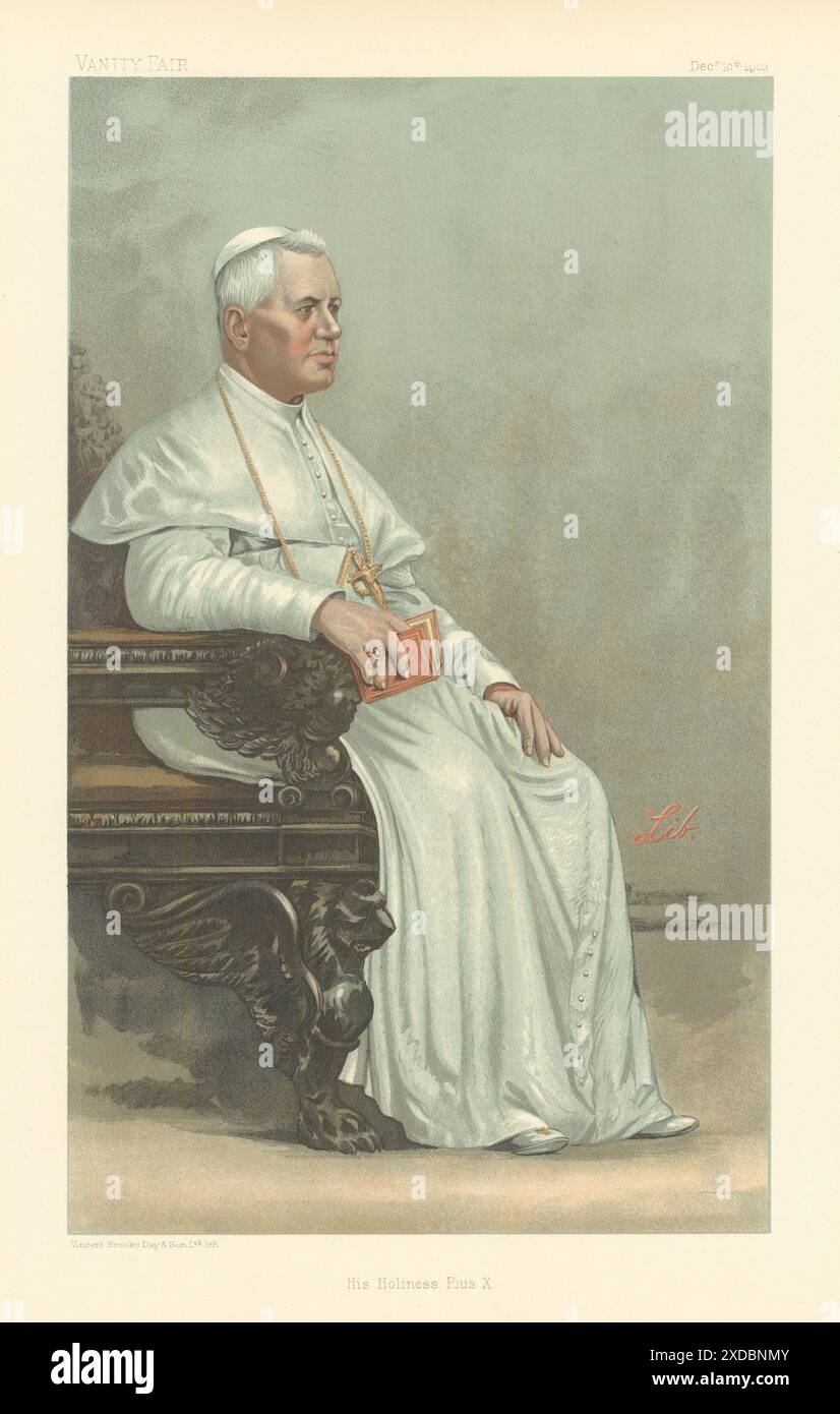 VANITY FAIR SPY CARTOON Giuseppe Sarto, 'His Holiness Pius X'. Pope ...