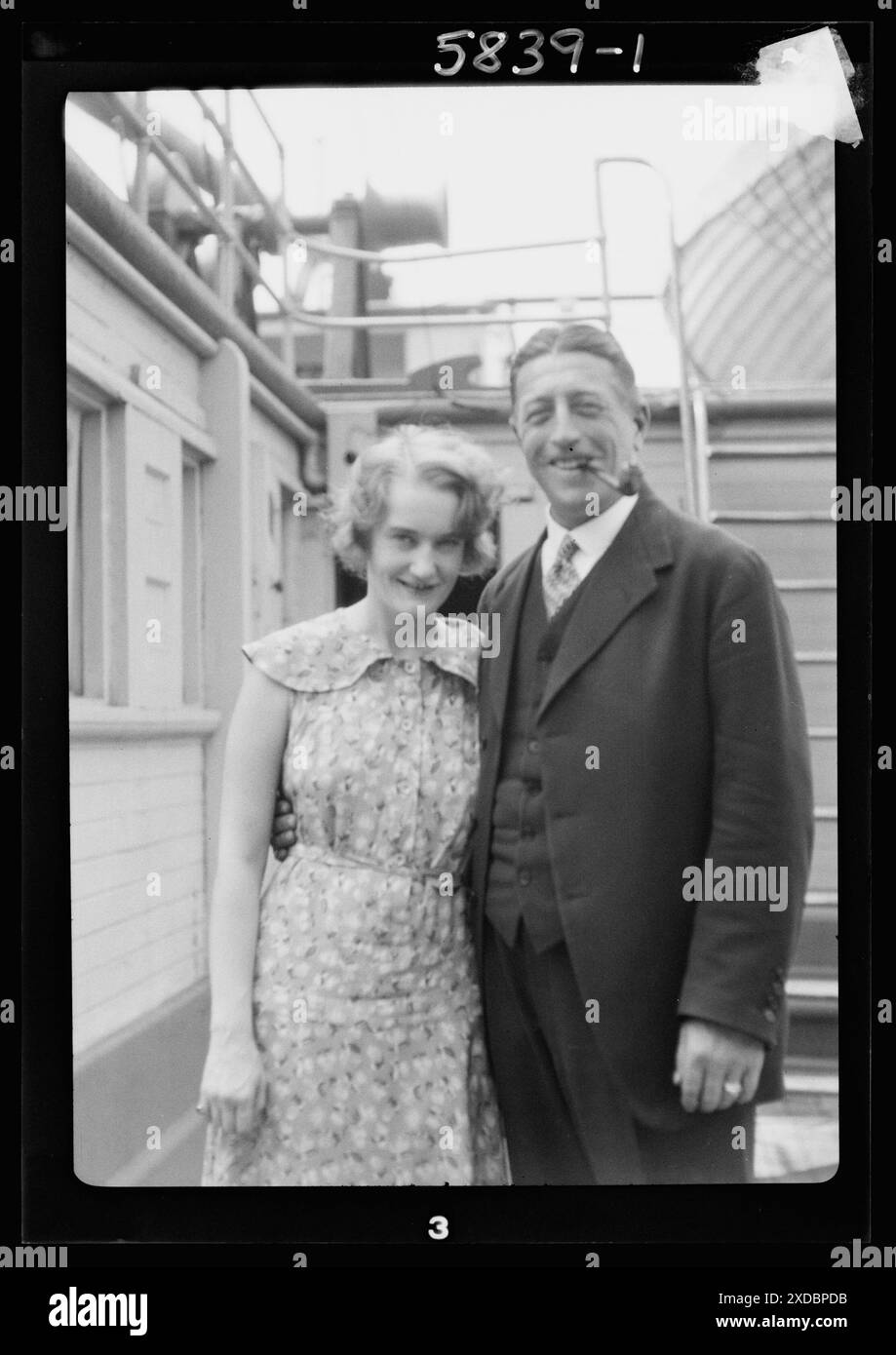 Von Lueckner, Felix, Count, and Countess, standing outdoors. Genthe ...