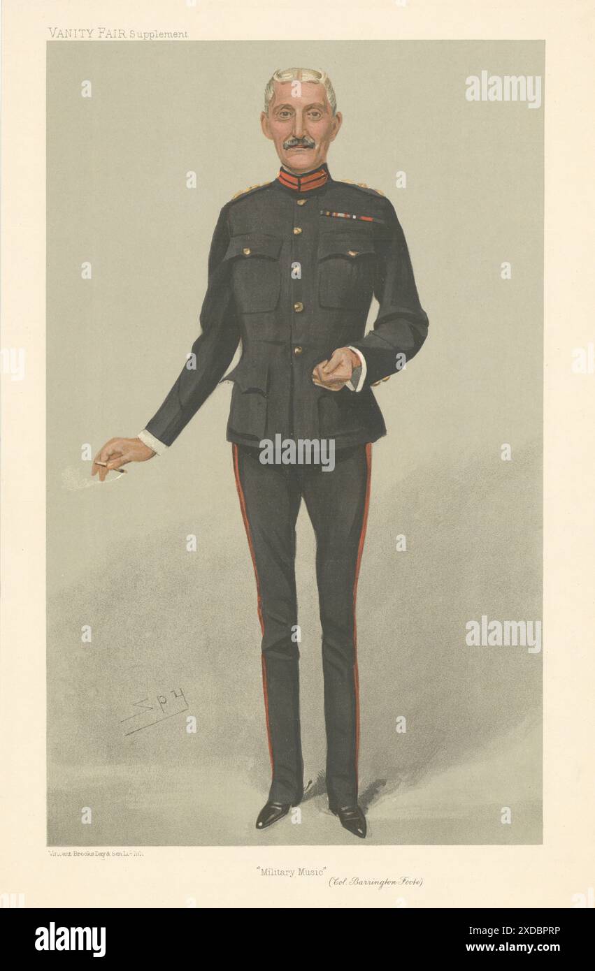 VANITY FAIR SPY CARTOON Colonel Barrington Foote 'Military Music' 1905 ...