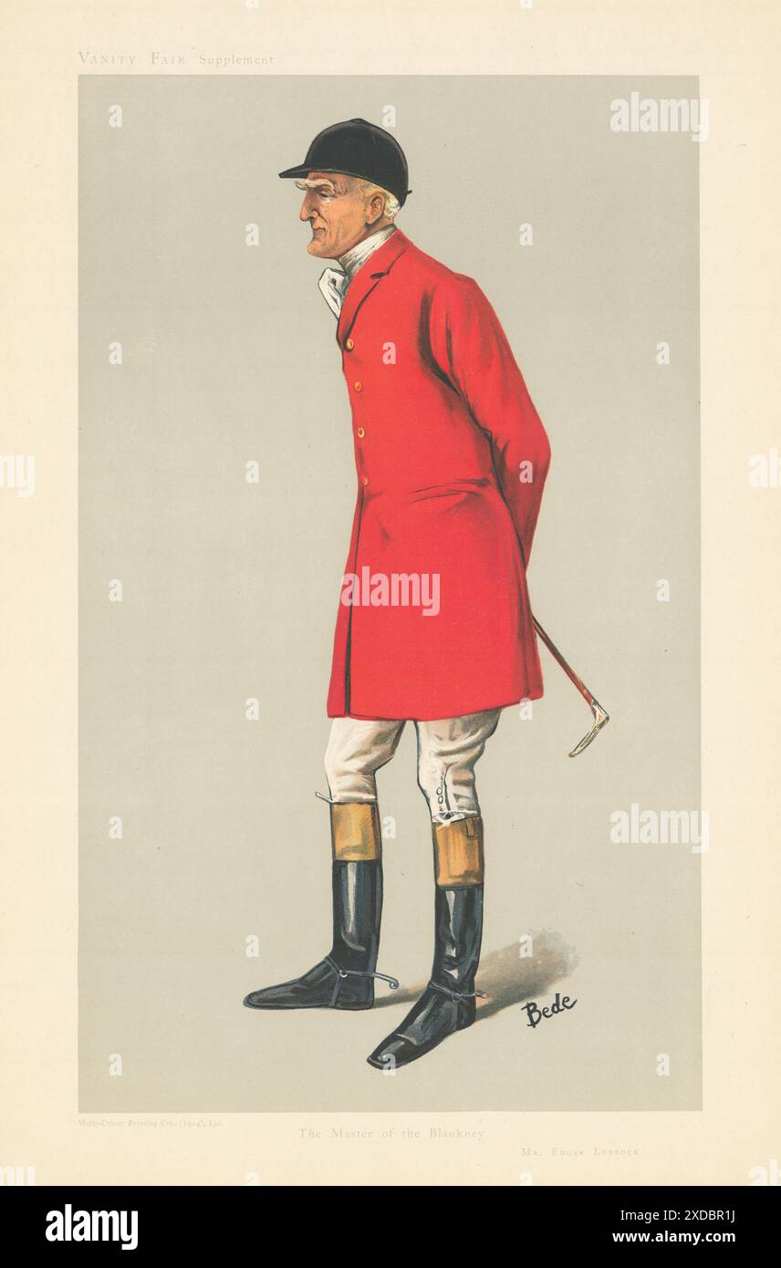 VANITY FAIR SPY CARTOON Edgar Lubbock 'The Master of the Blankney' Fox ...