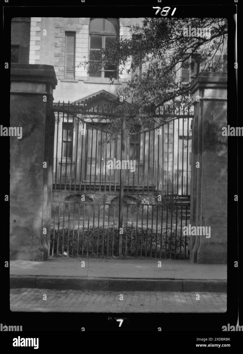 Multi-story house behind a gate, New Orleans or Charleston, South ...