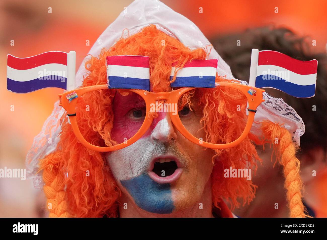 Leipzig, Germany. 21st June, 2024. Netherlands' supporters the Euro ...