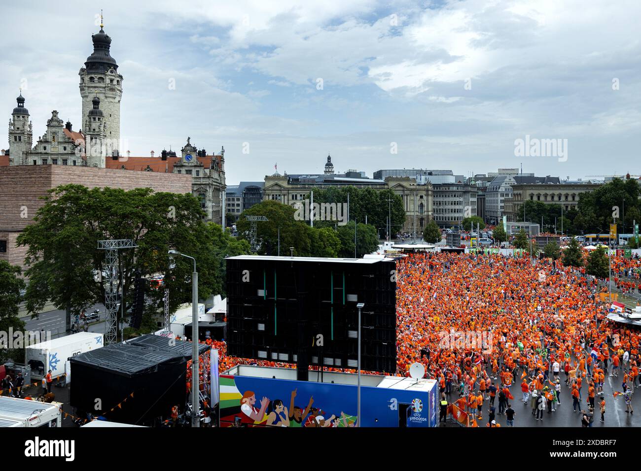 LEIPZIG - Dutch fans on the day before the second match at the European ...