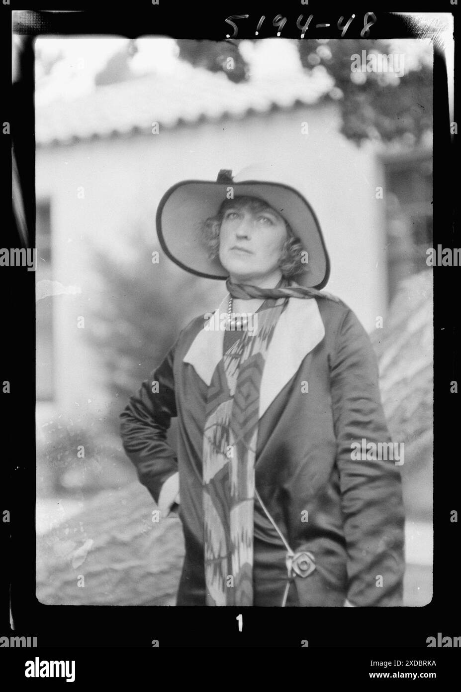 Graham, Mrs., standing outdoors. Genthe photograph collection Stock ...