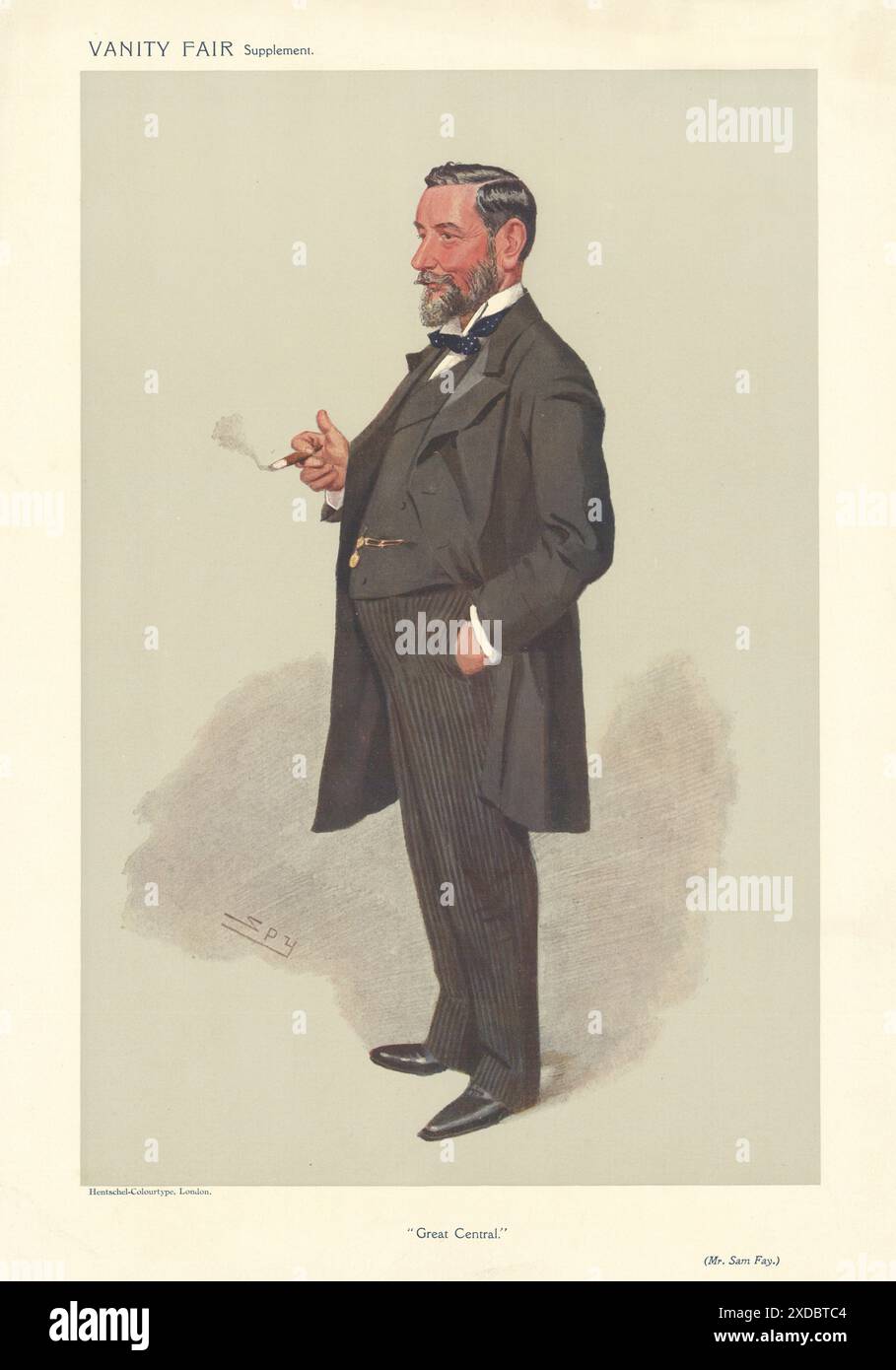 VANITY FAIR SPY CARTOON Samuel Fay 'Great Central' 1907 old antique ...