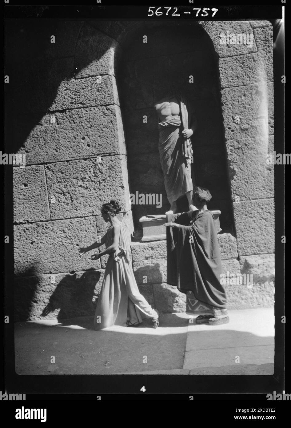 Kanellos dance group at ancient sites in Greece. Genthe photograph ...