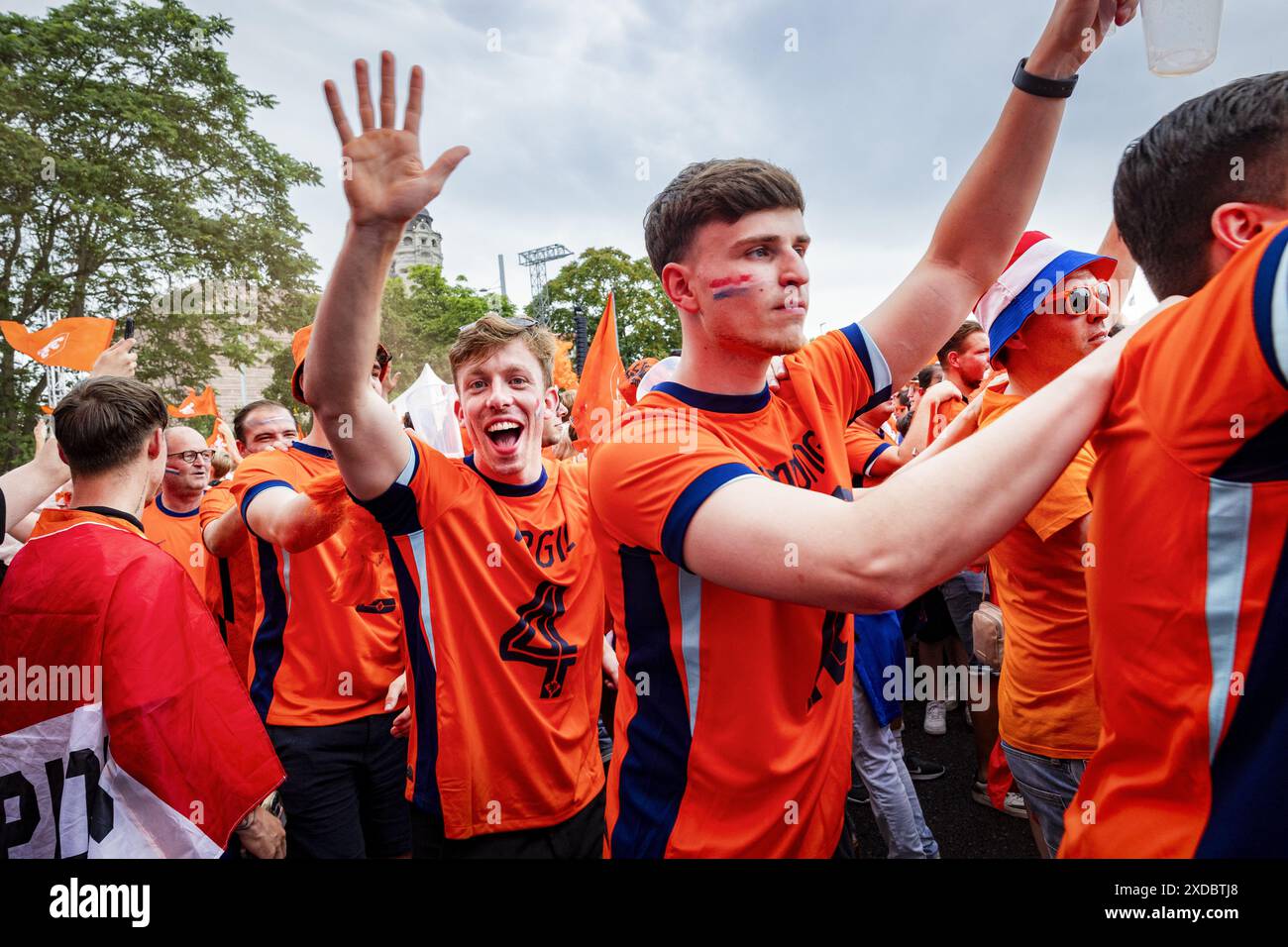 LEIPZIG - Dutch fans on the day before the second match at the European ...