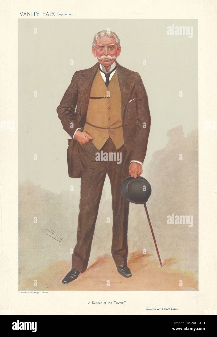 VANITY FAIR SPY CARTOON Lt-Gen Sir George Luck 'A Keeper of the Tower ... VANITY FAIR SPY CARTOON Lt-Gen Sir George Luck 'A Keeper of the Tower ...