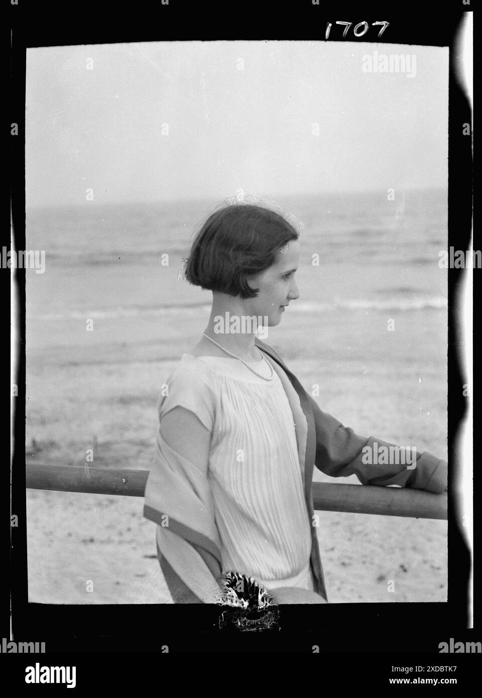 Rothbart, Anna, Miss, at the beach. Genthe photograph collection Stock ...