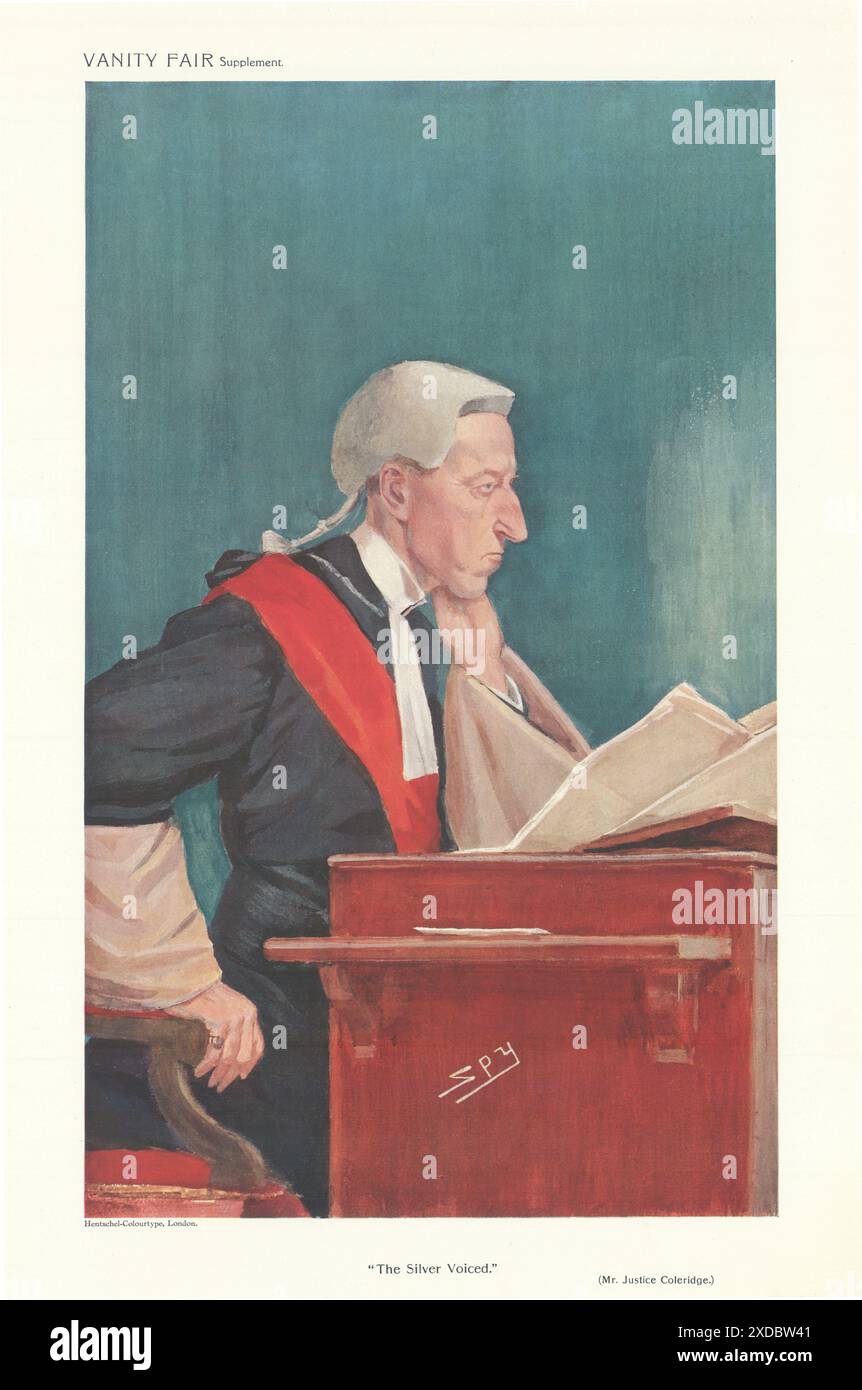 VANITY FAIR SPY CARTOON Lord Coleridge 'The Silver Voiced' Law 1909 old ...