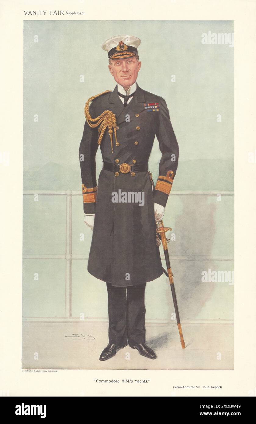 VANITY FAIR SPY CARTOON Sir Colin Richard Keppel 'Commodore HM's Yachts ...