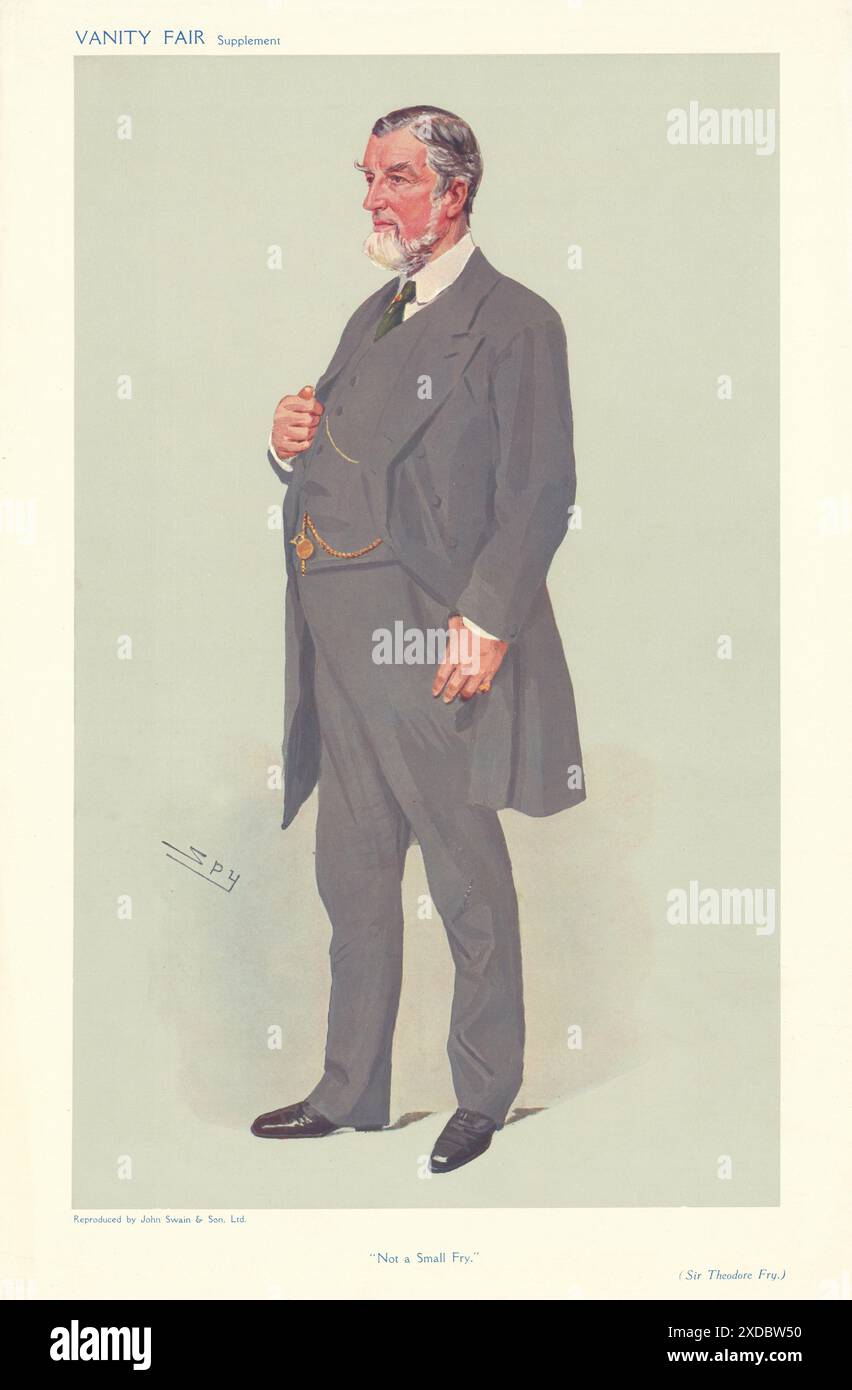 VANITY FAIR SPY CARTOON Theodore 'Not a Small' Fry. Darlington MP 1909 ...