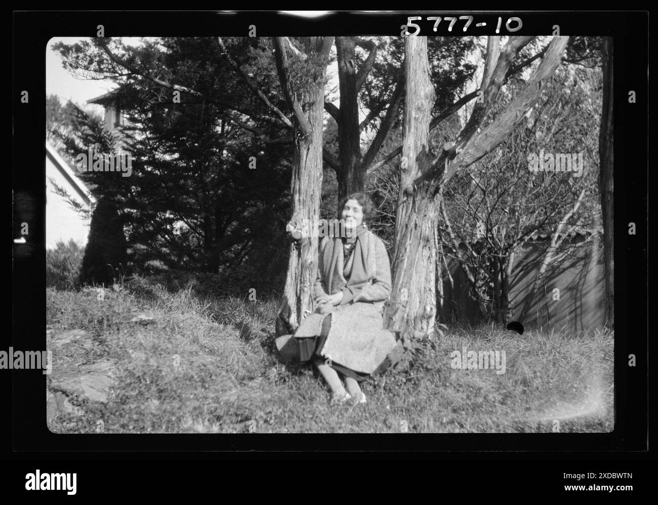 Bigelow, Dorothy, Miss, seated outdoors. Genthe photograph collection ...