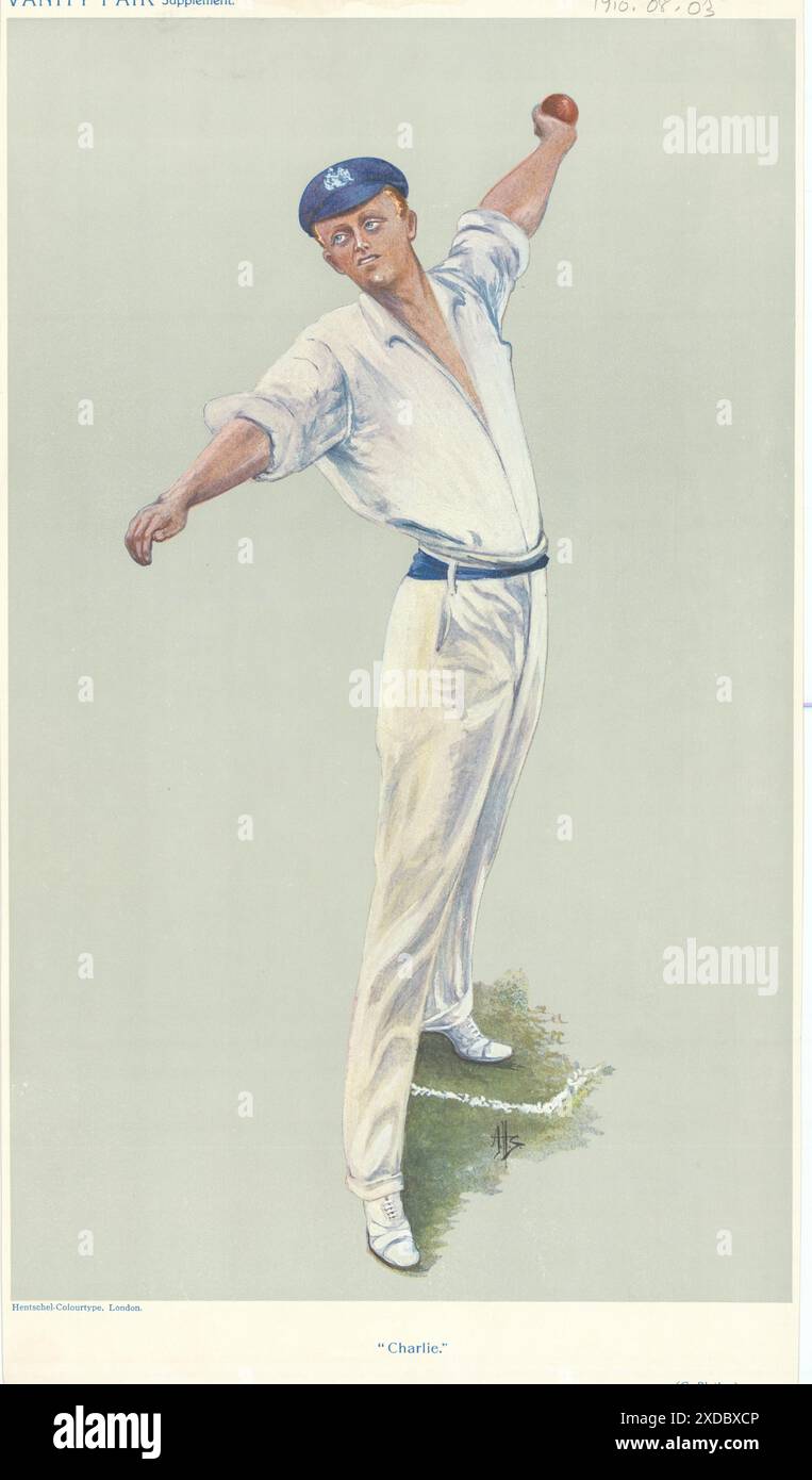 VANITY FAIR SPY CARTOON Colin Blythe 'Charlie' Cricket. By ALS 1910 old ...