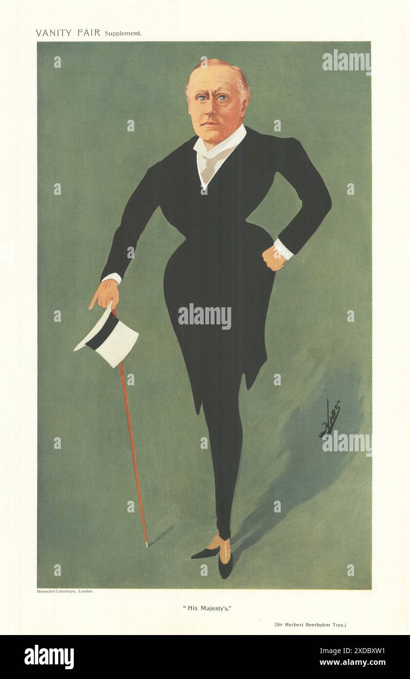 VANITY FAIR SPY CARTOON Herbert Beerbohm Tree 'His Majesty's' Theatre ...