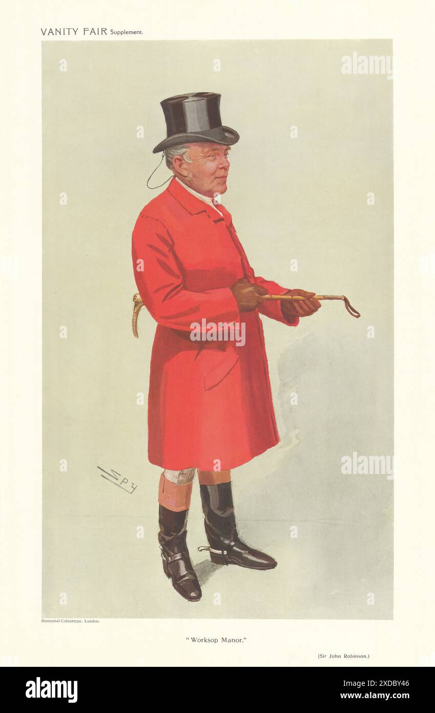 VANITY FAIR SPY CARTOON Sir John Robinson JP 'Worksop Manor' Fox hunter ...