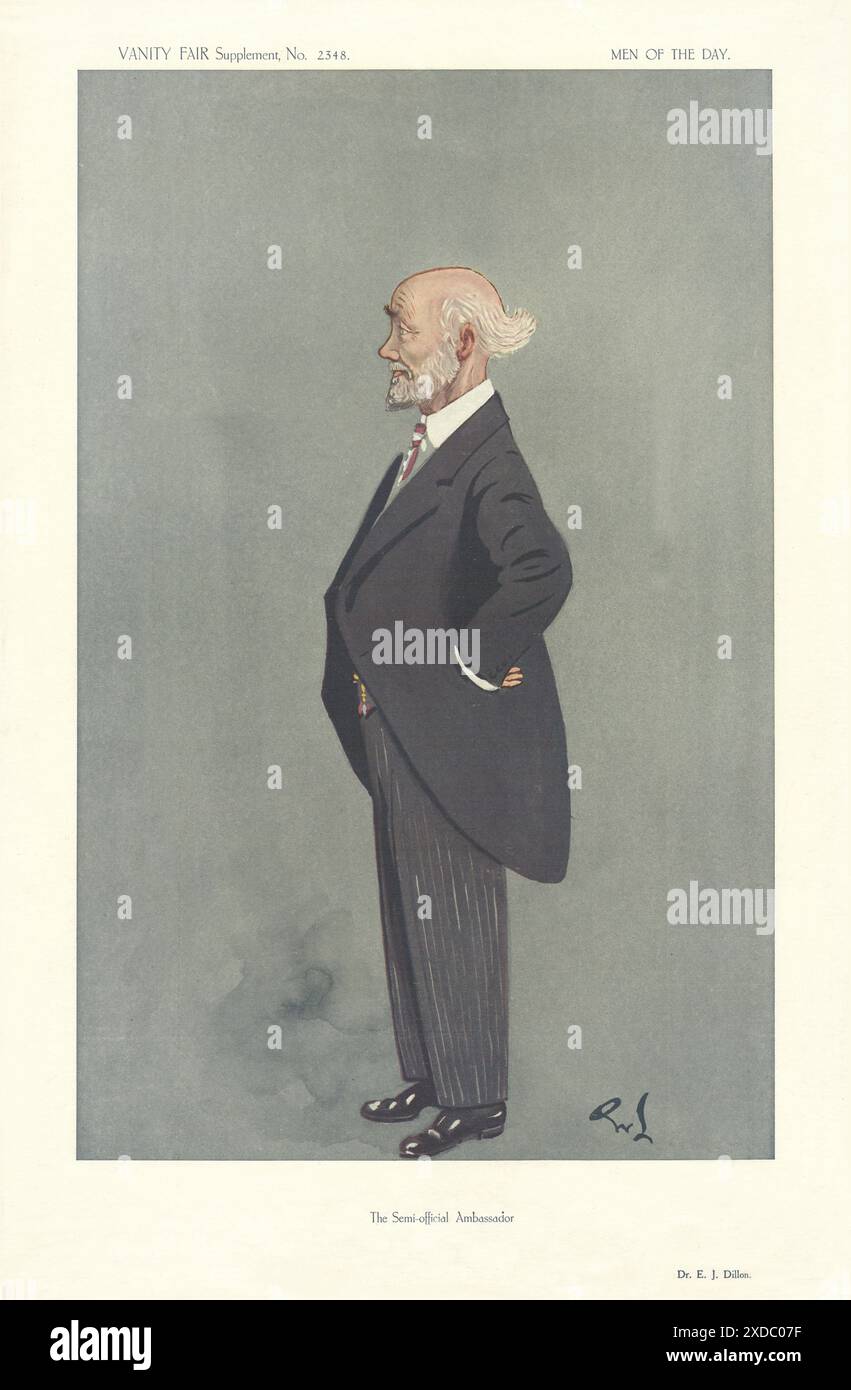 VANITY FAIR SPY CARTOON Emile Joseph Dillon 'The Semi-official ...