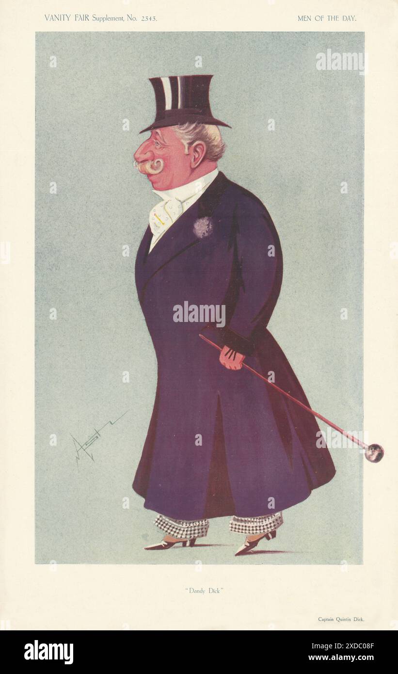 VANITY FAIR SPY CARTOON Captain Quintin Dick 'Dandy Dick' By Astz 1913 ...