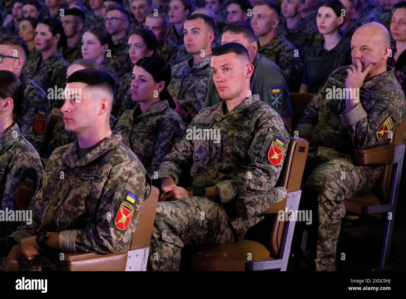KYIV, UKRAINE - JUNE 21, 2024 - The graduation ceremony of lieutenants ...
