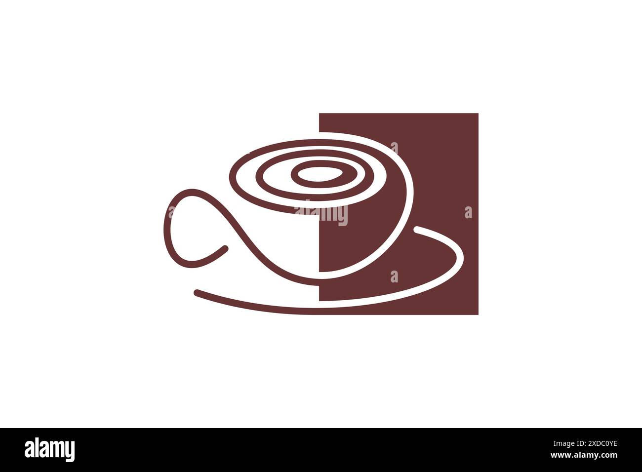 Coffee cup logo design in line art and negative space style. Unique ...