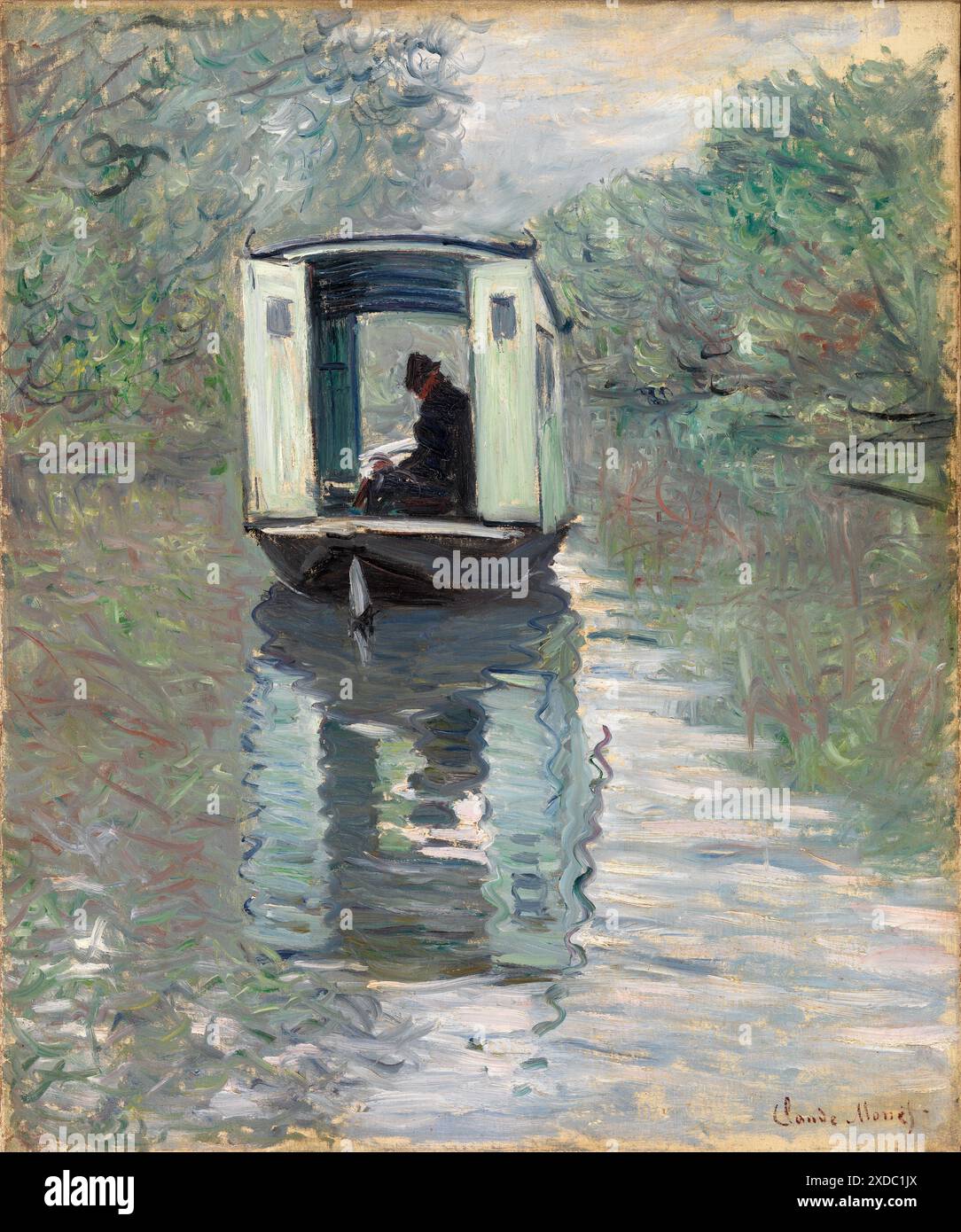 The Studio Boat (Le Bateau-atelier). Claude Monet. 1876 Stock Photo - Alamy