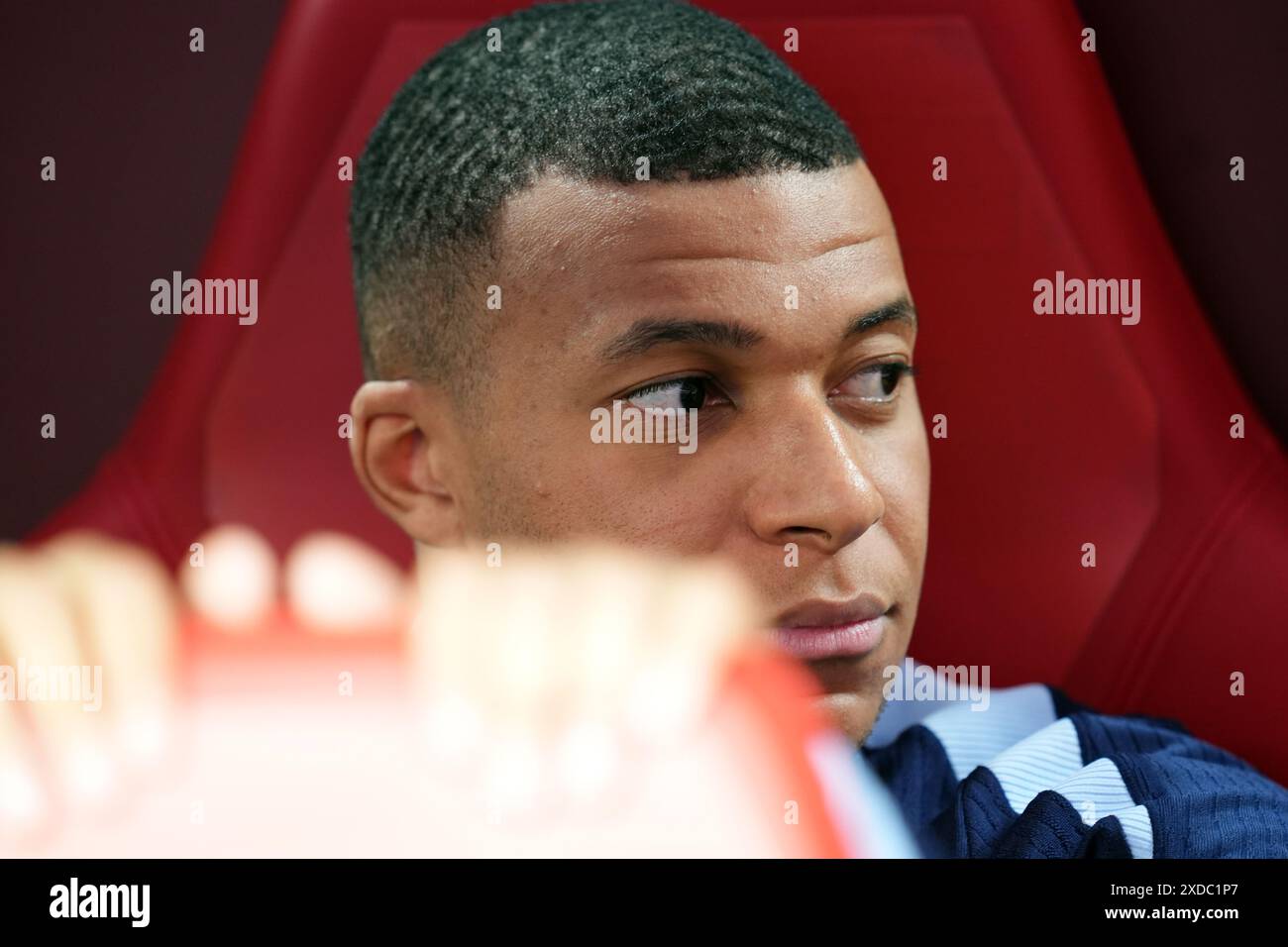 France's Kylian Mbappe on the bench before the UEFA Euro 2024 Group D ...