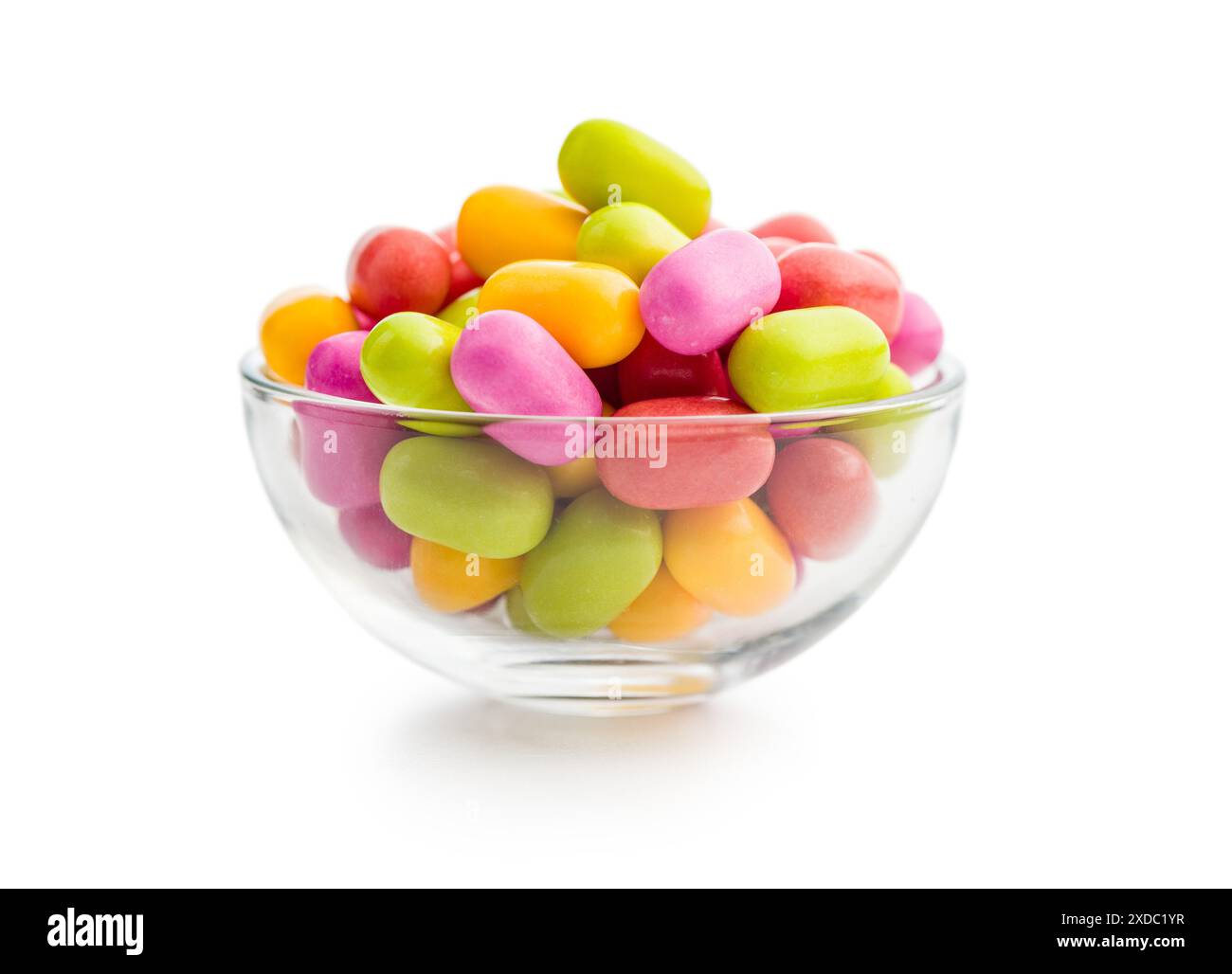 Colorful hard mint Candies in bowl Isolated On a White Background Stock ...