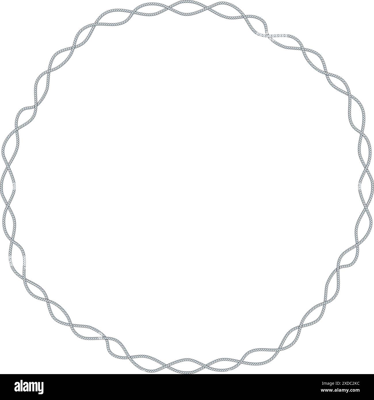 Round rope frame isolated on white background. Twisted cord Stock ...