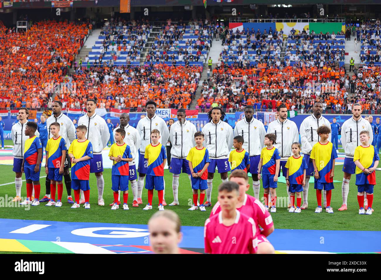 Leipzig, Germany. 21st June, 2024. The France starting lineup prior to ...
