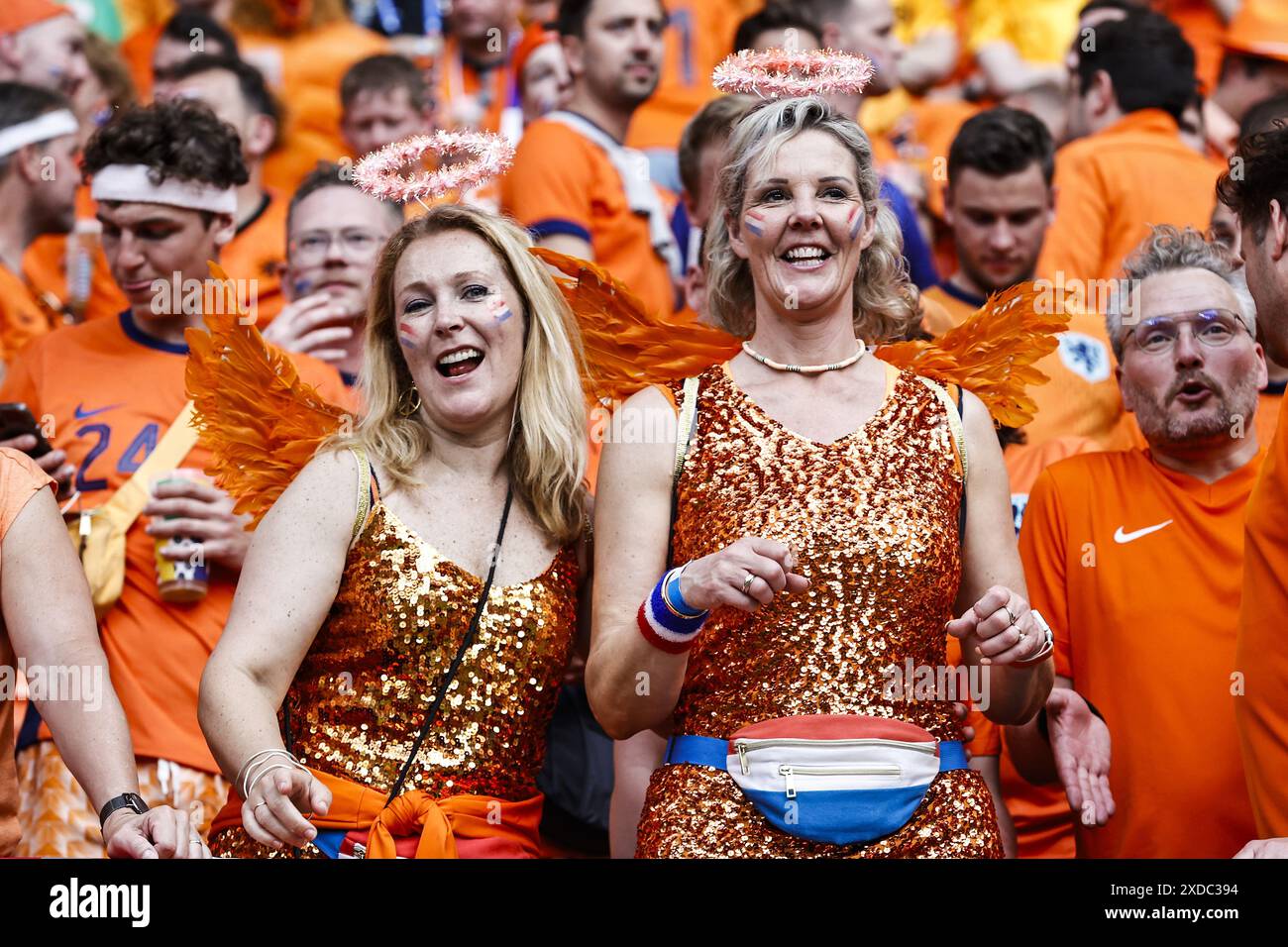 LEIPZIG - Holland fans in the stands prior to the UEFA EURO 2024 group ...