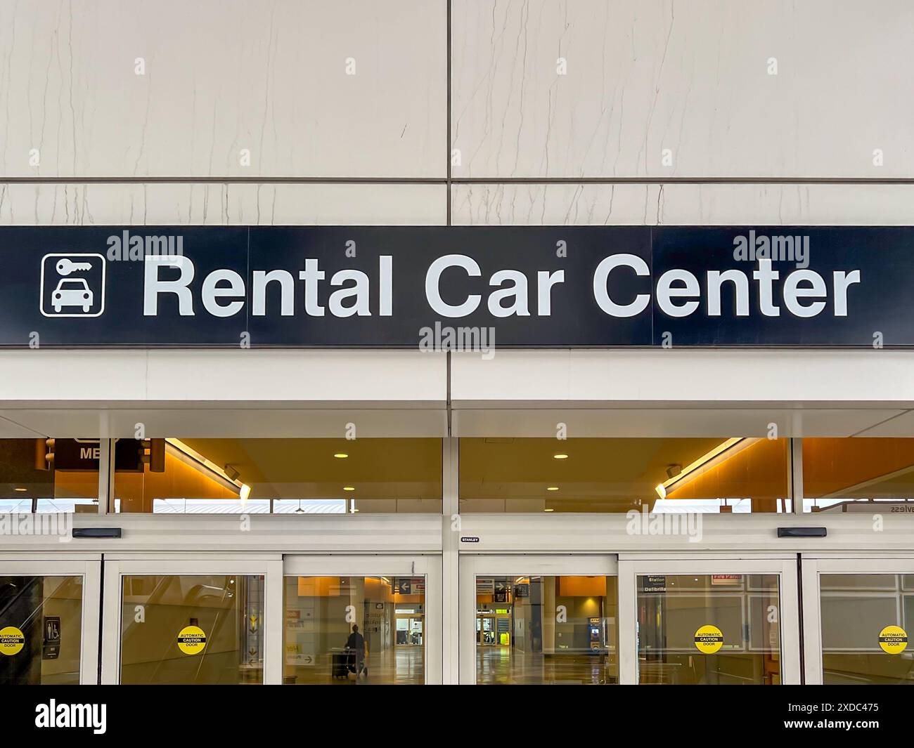 Houston, Texas, USA - April 1, 2024: Rental Car Center sign at at an ...