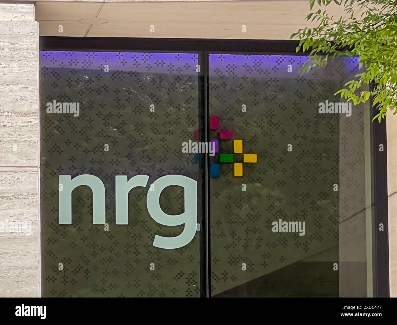 NRG logo sign in its headquarters building in Houston, Texas, USA Stock ...