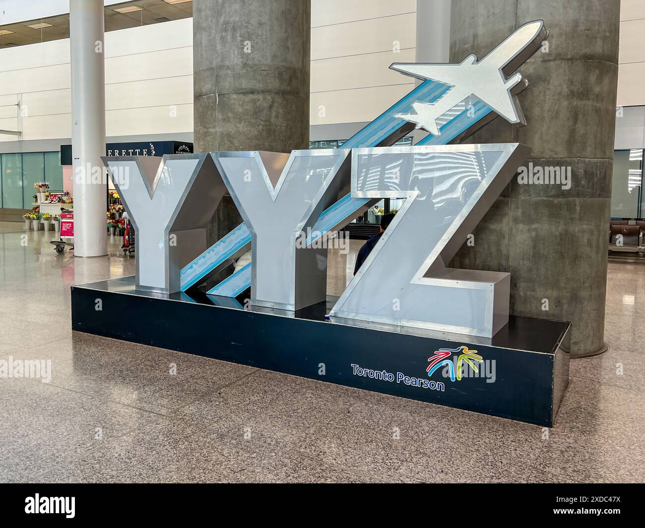 YYZ sign is seen in Pearson Airport in Mississauga, ON, Canada Stock ...