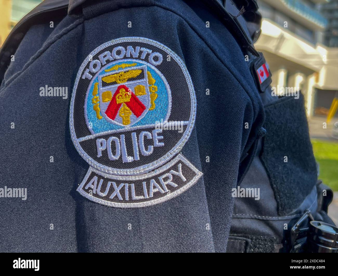 Close Up of Toronto Police Officer's Badge on the uniform. Toronto ...