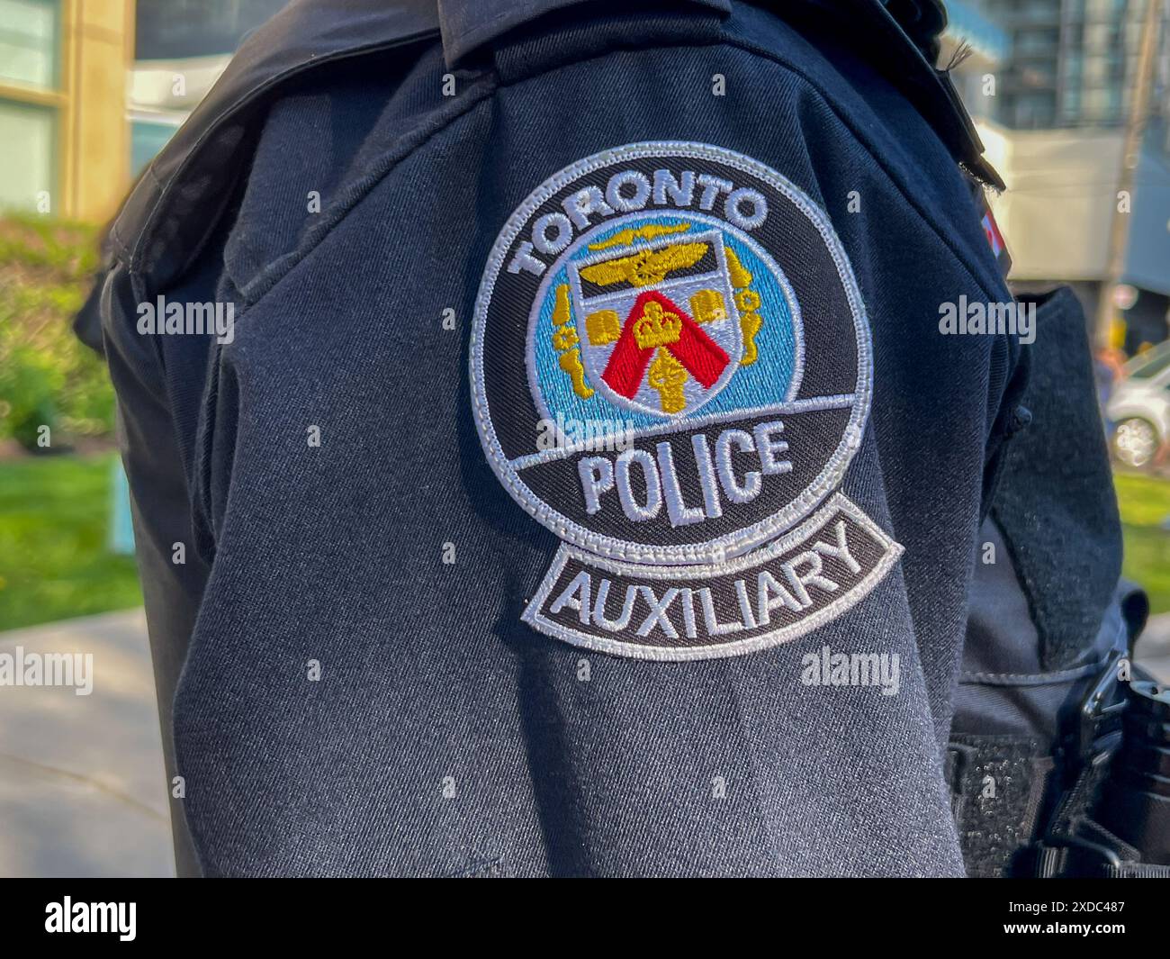 Close Up of Toronto Police Officer's Badge on the uniform. Toronto ...